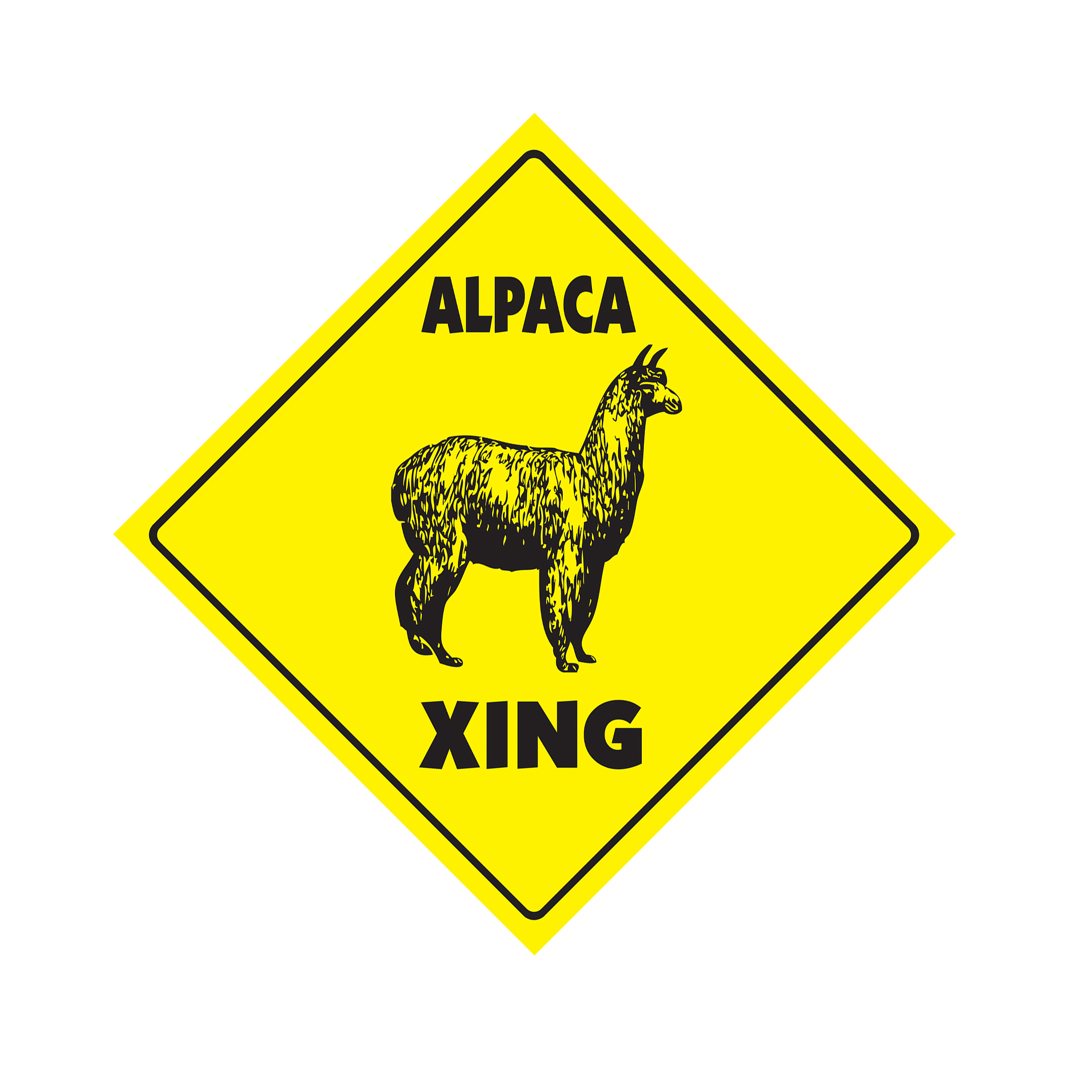 Alpaca Crossing Sign Zone Xing | Indoor/Outdoor | 14" Tall animals farm ...