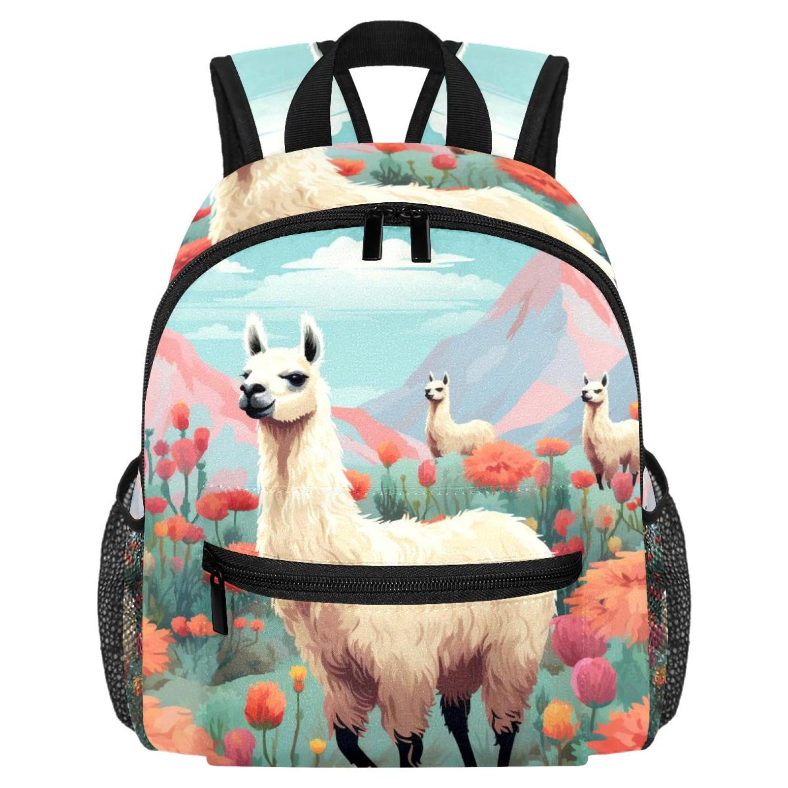 Alpaca Cute Book Bag with Adjustable Shoulder Strap, Large Capacity ...