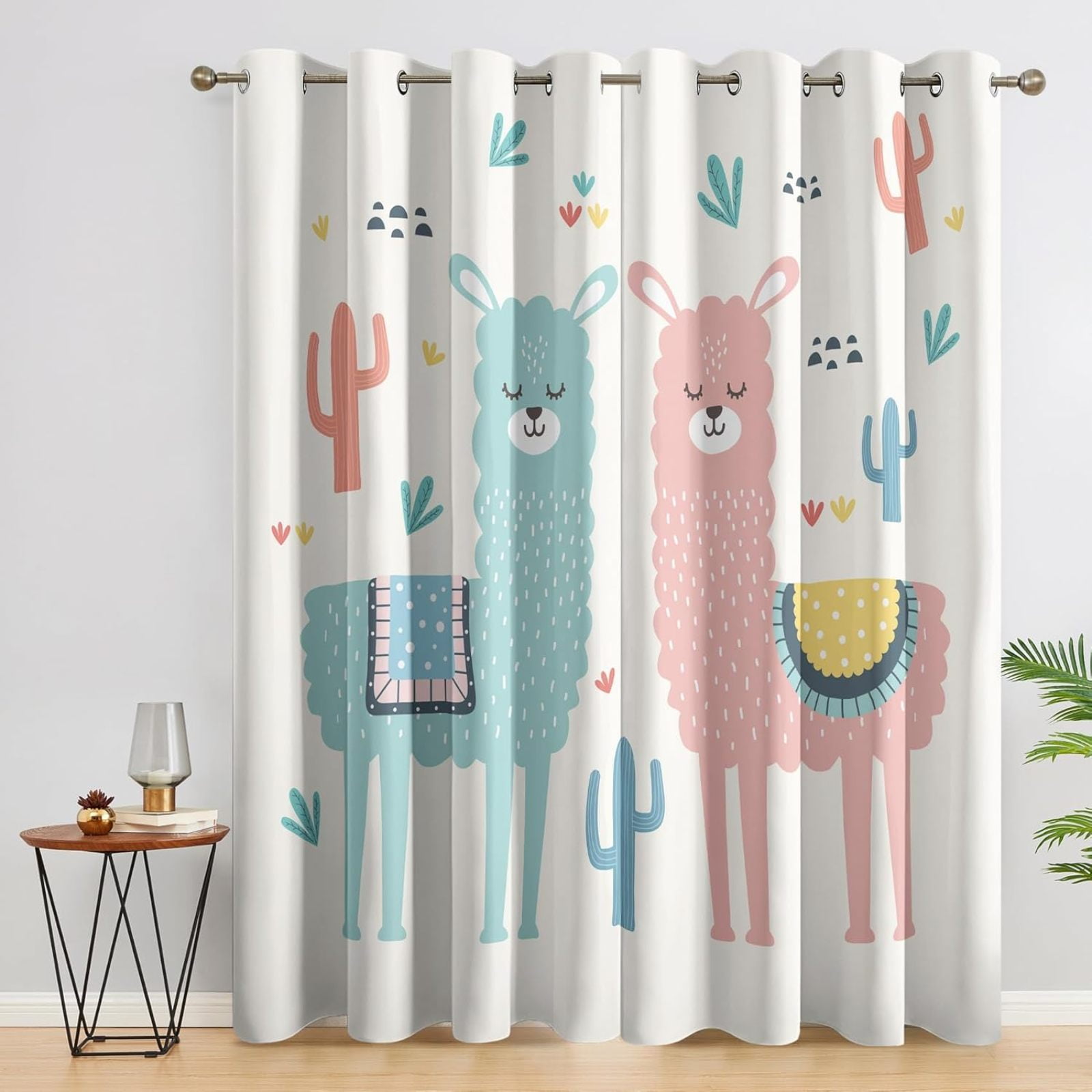 Alpaca Decorations, Alpaca Curtains, Cartoon Window Treatments, Kids ...