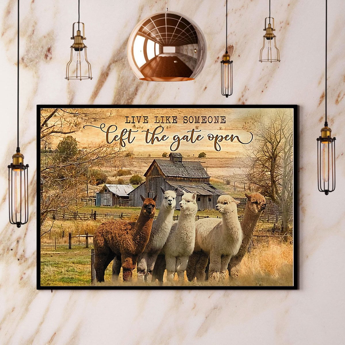 Alpaca Farm Live Like Someone Let The Gate Open Paper Poster No Frame ...
