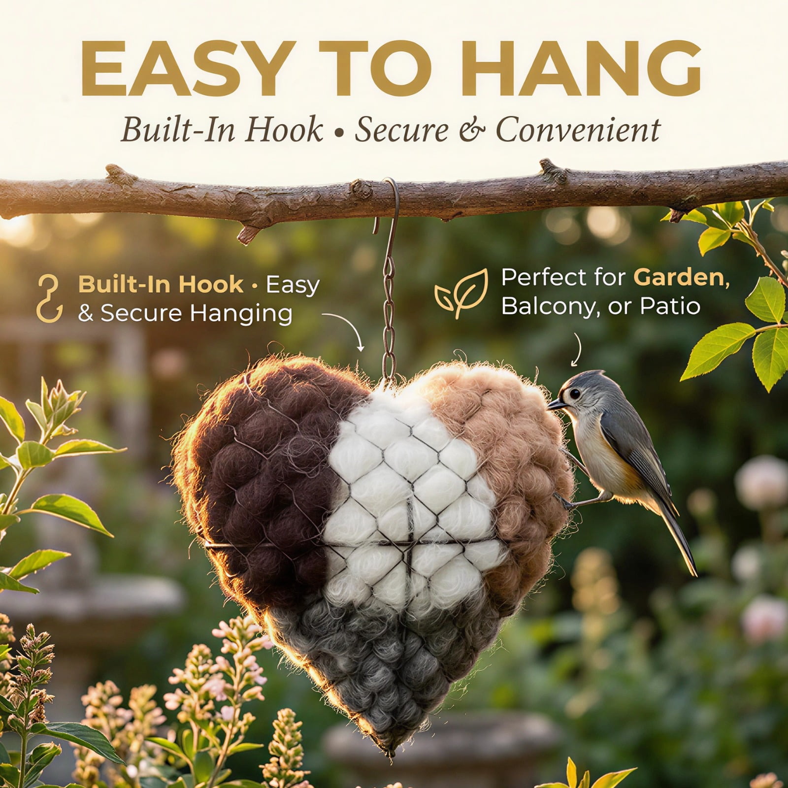 Alpaca Fiber Handmade Heart Bird Nest: Outdoor Shelter, Nest Material ...