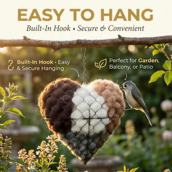 Alpaca Fiber Handmade Heart Bird Nest: Outdoor Shelter, Nest Material ...