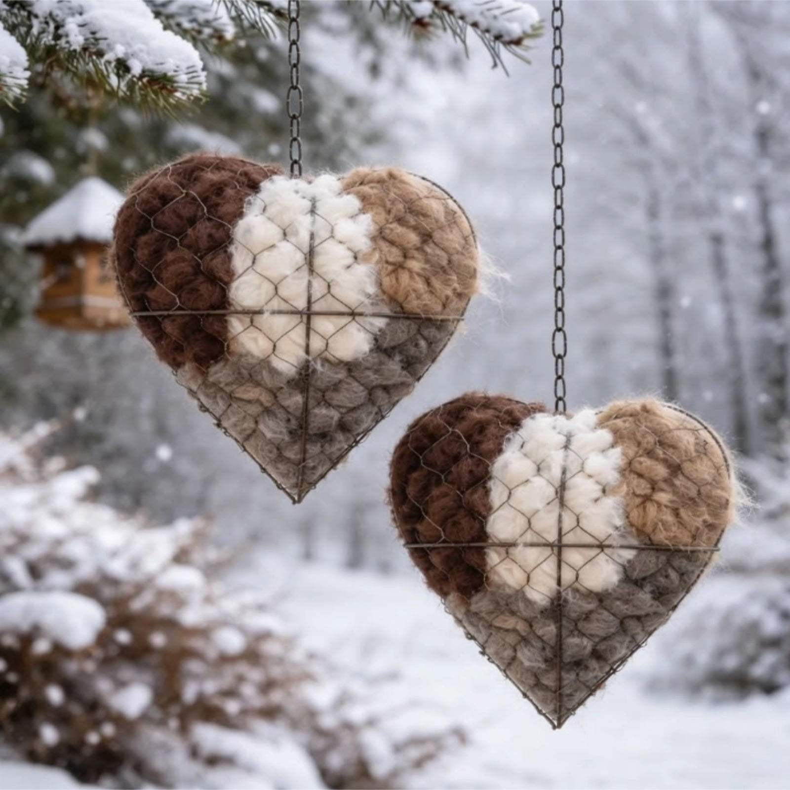 Alpaca Fiber Heart-Shaped Bird Nest: Handmade Nest Material Holder ...