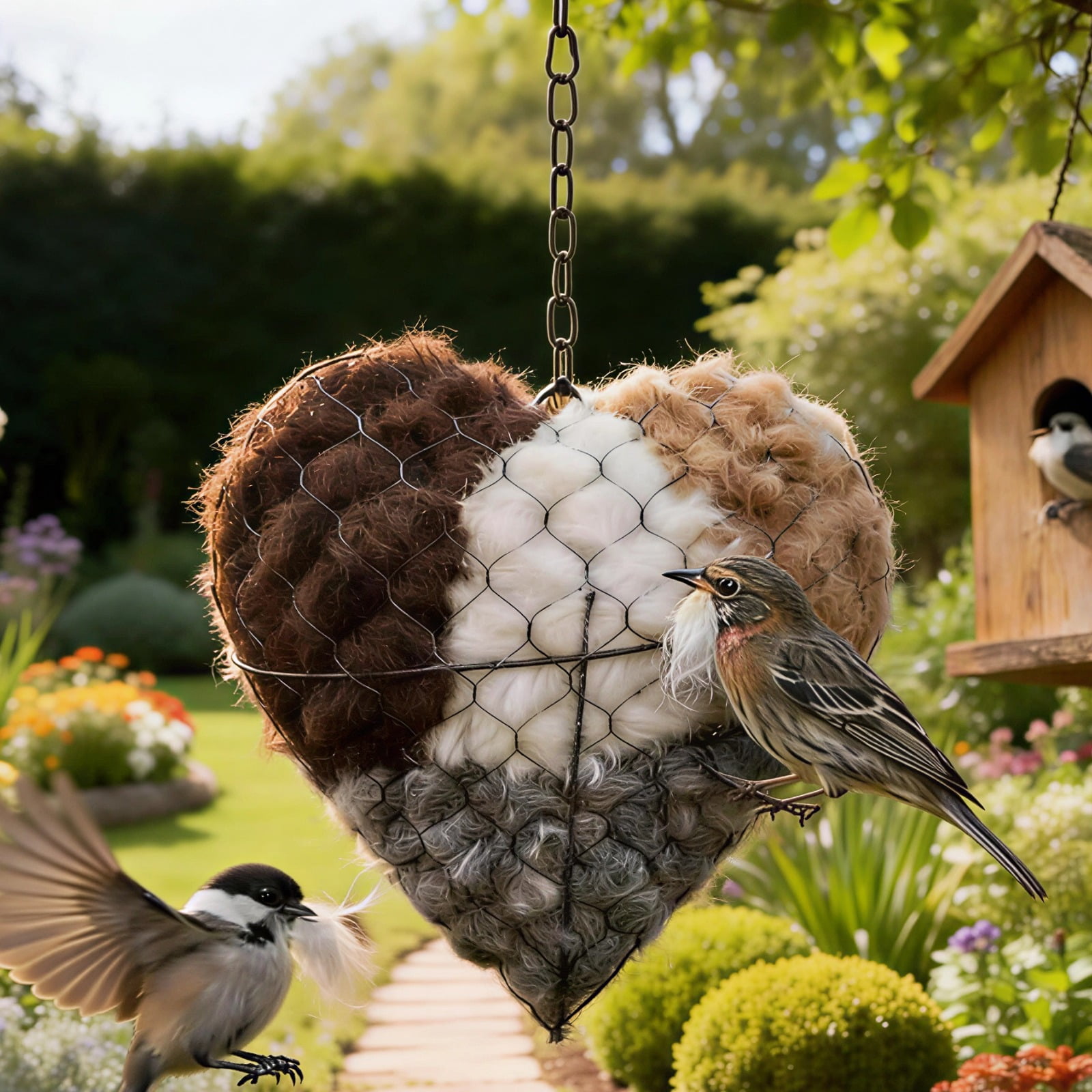 Alpaca Fiber Heart-Shaped Bird Nest: Handmade Outdoor Shelter, Nest ...