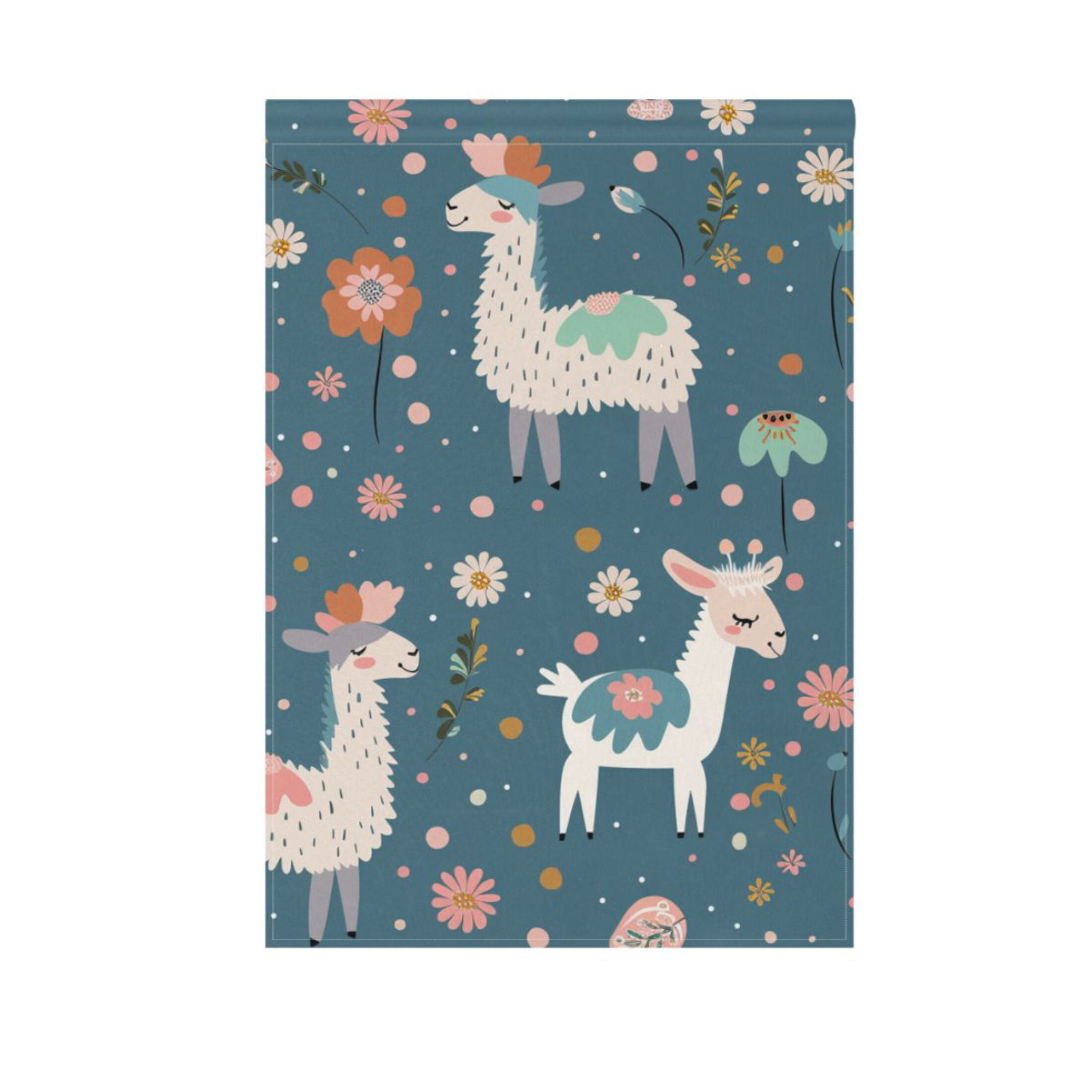 Alpaca Floral Polka Dots Garden Flag House Banner 28" x 40" Double ...