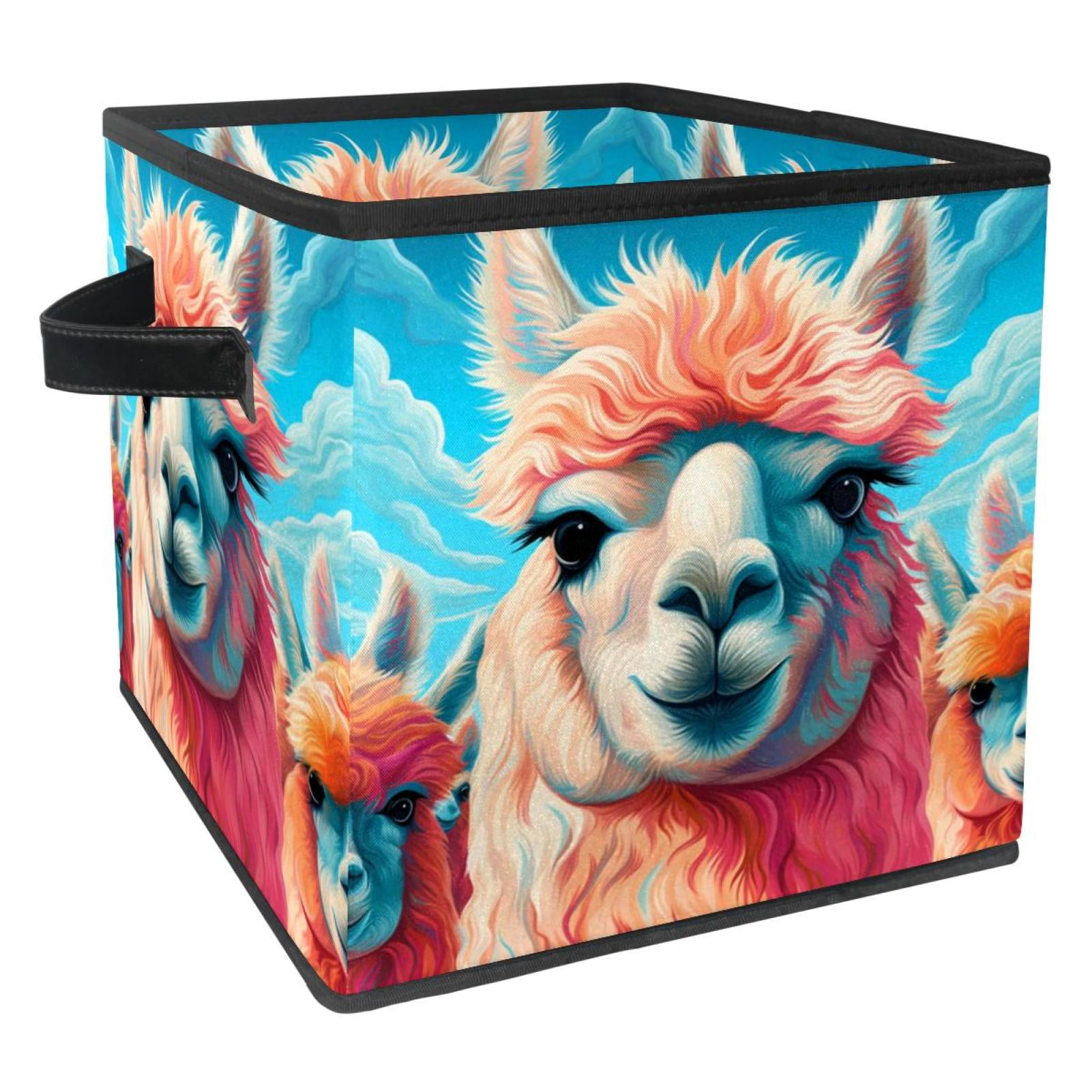 Alpaca Foldable Storage Basket Toy Box Storage Bin with Handle, 10.8 ...