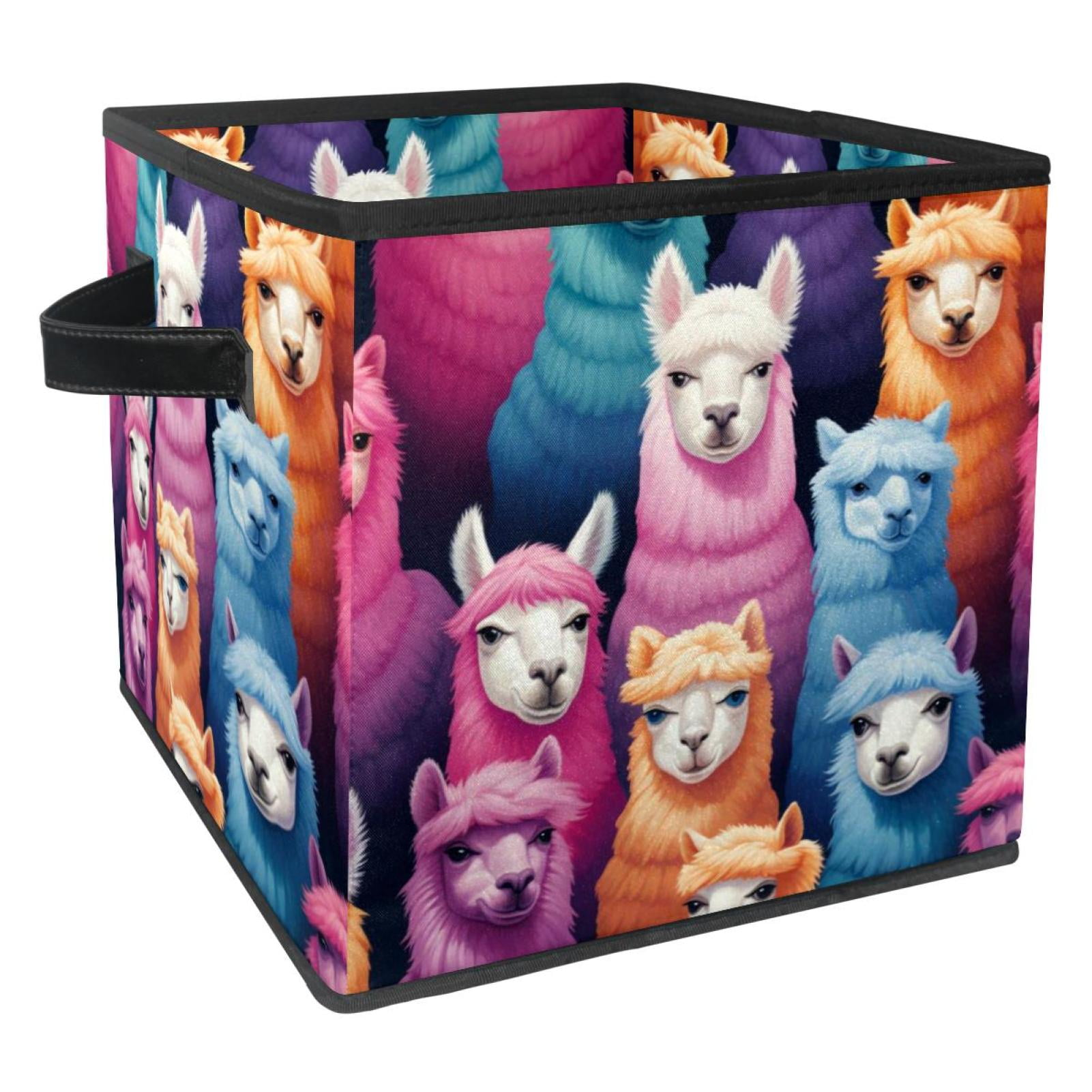Alpaca Foldable Toy Box with Handle, 10.8"x10.5"x10.6", Large Capacity ...