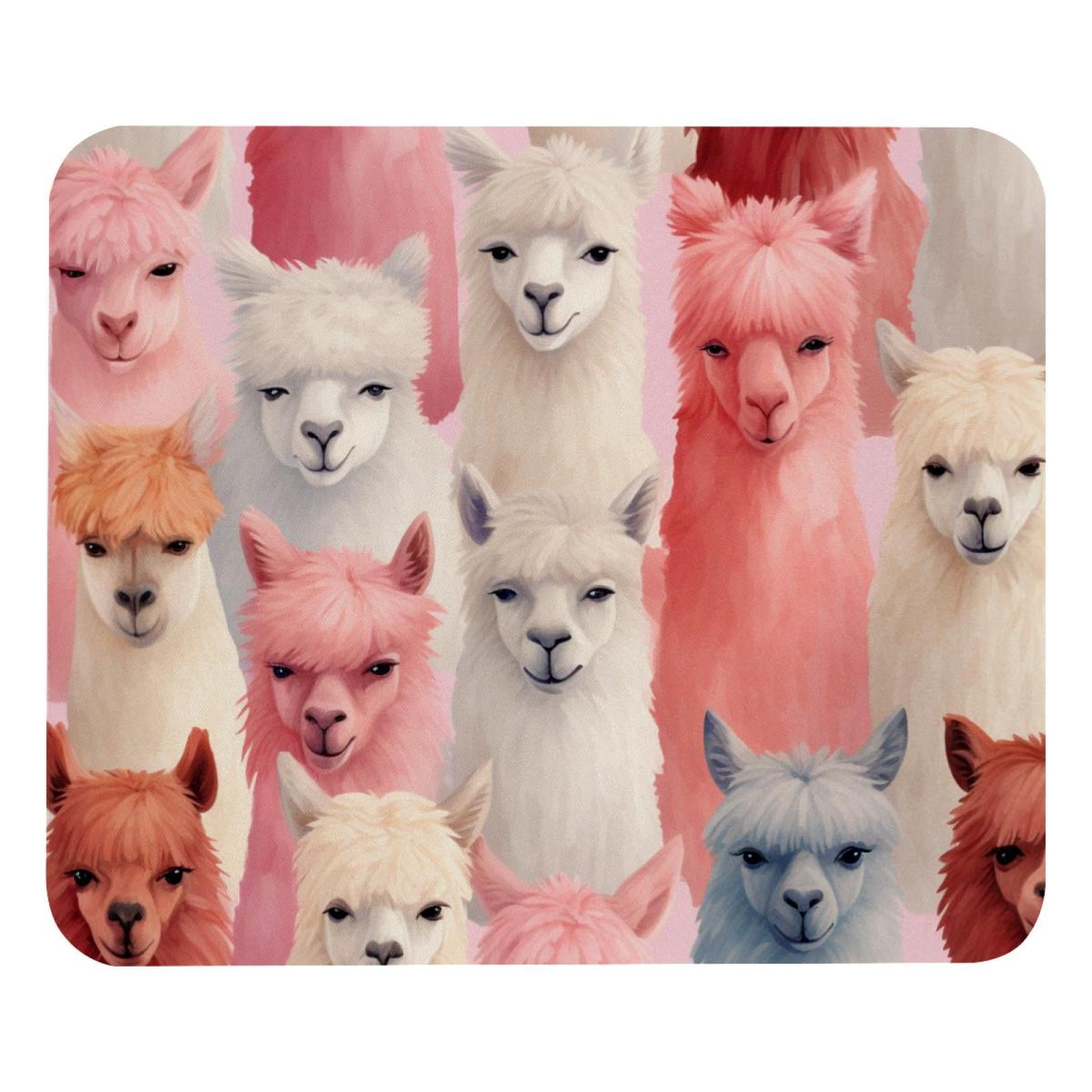 Alpaca Gaming Mouse Pad Desk Mat, Square 8.3x9.8 Inch Non-Slip Rubber ...