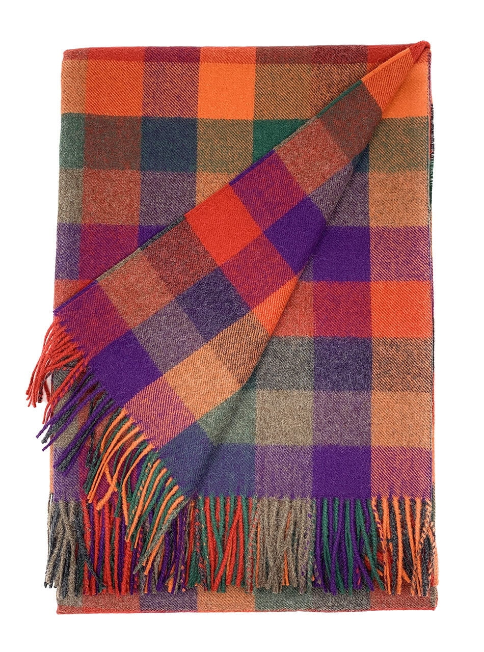 Alpaca Home - Cabin Check Alpaca Throw Blanket - Hand Twisted Fringed ...
