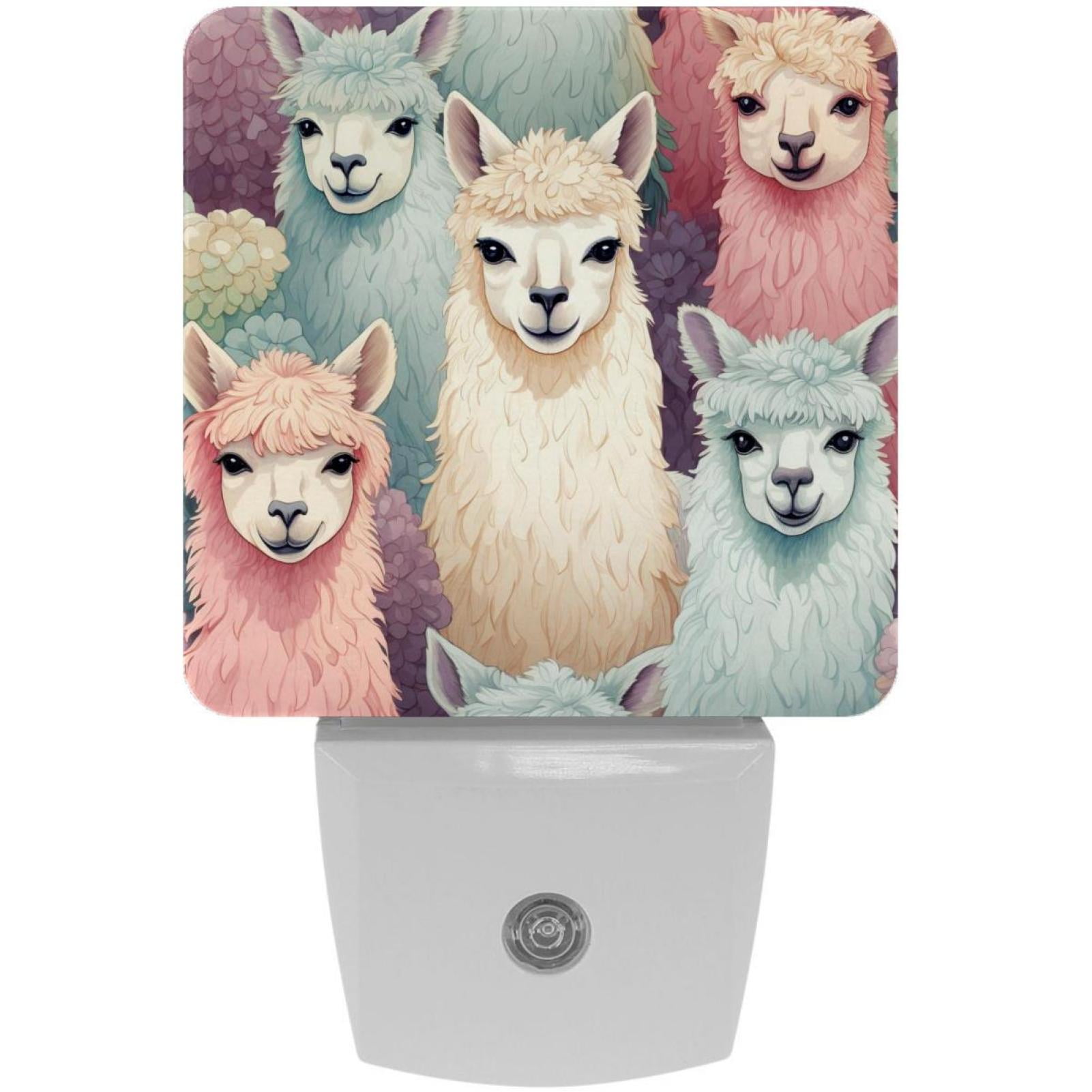 Alpaca LED Square Night Light - Soft Glow Plug-in Lamp with Dusk to ...
