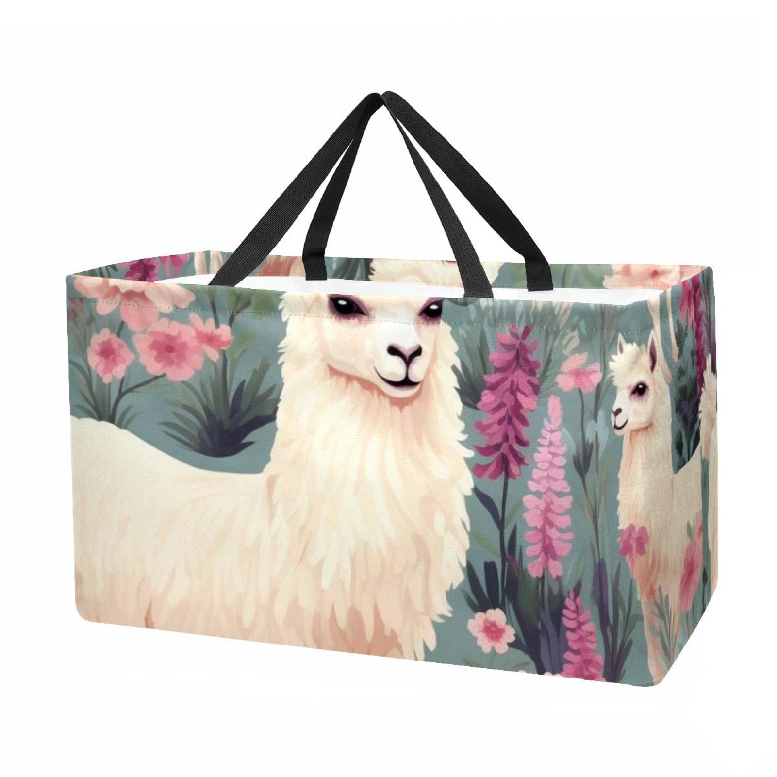 Alpaca Large Capacity Foldable Oxford Cloth Picnic Basket - Reusable ...