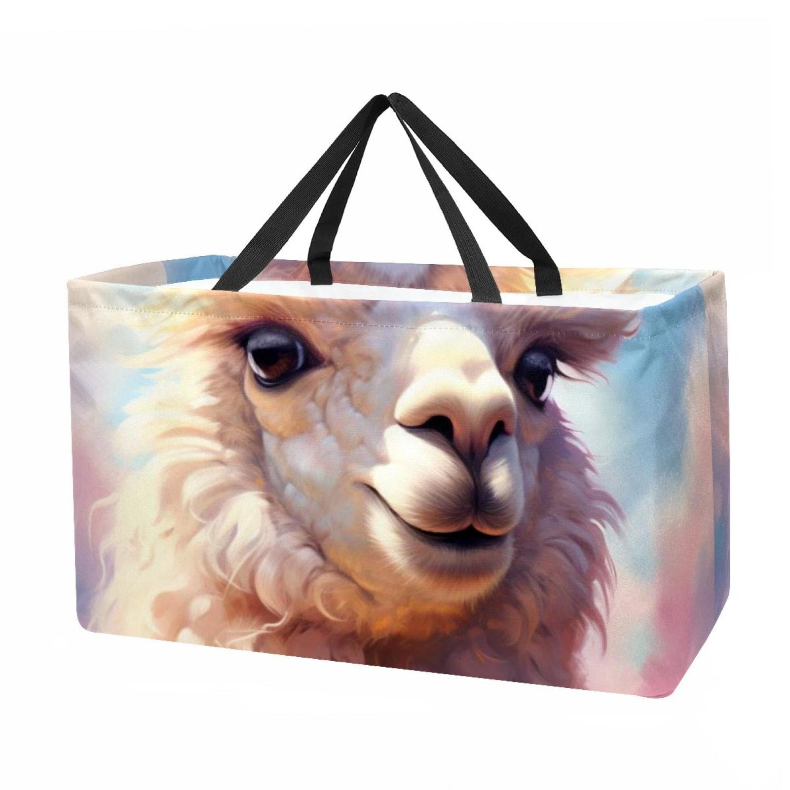 Alpaca Large Capacity Reusable Foldable Oxford Cloth Picnic Basket ...