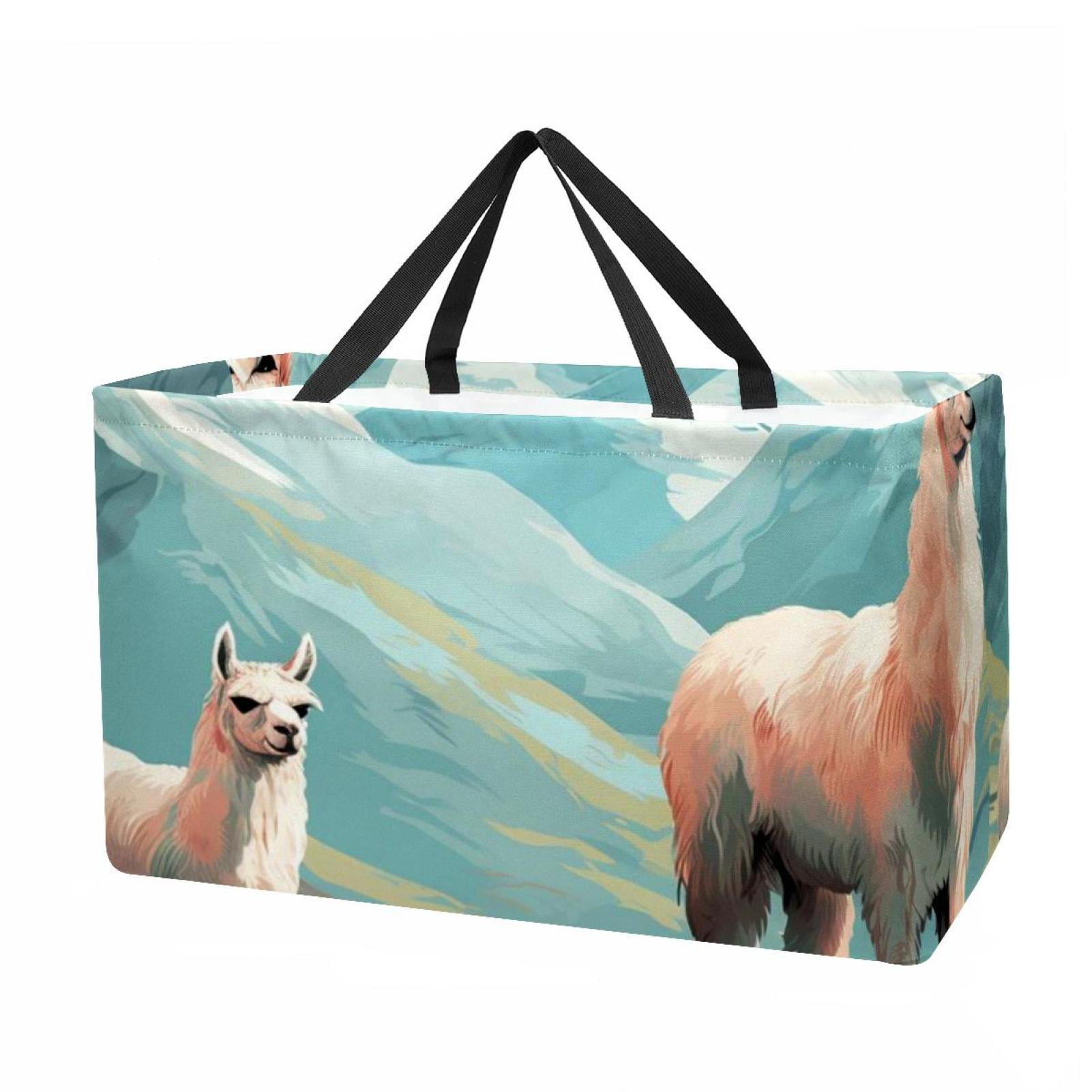 Alpaca Large Capacity Reusable Shopping Basket Oxford Cloth Picnic ...