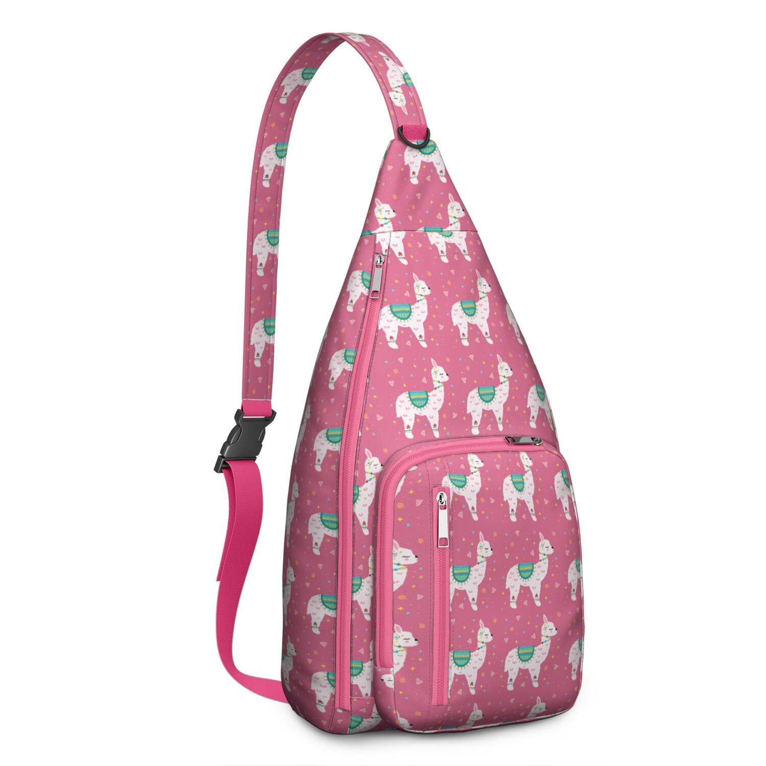 Alpaca & Llama Sling Bag - Kawaii Animal Print Crossbody Backpack for ...