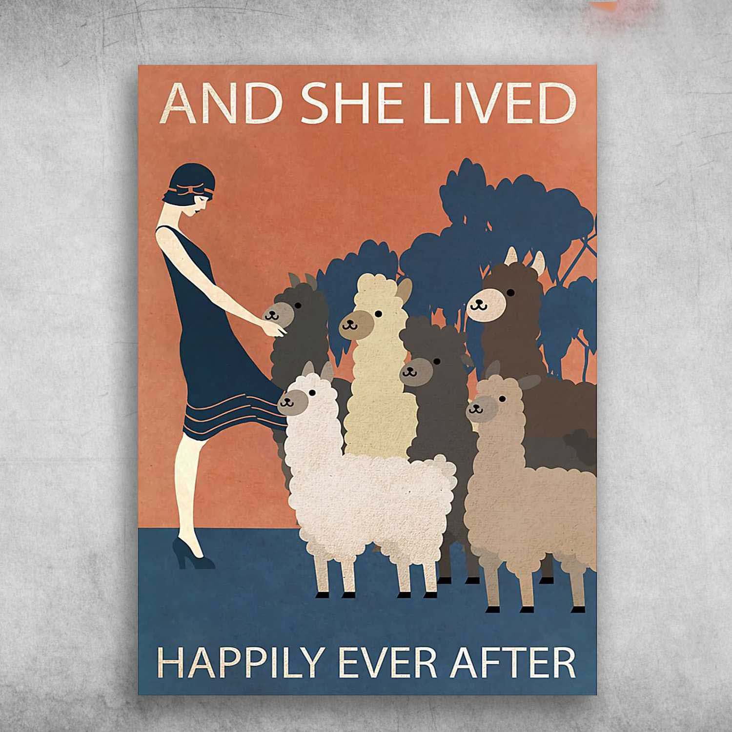 Alpaca Lover, Alpaca Poster, And She Lived, Happily Ever After 24 x 36 ...
