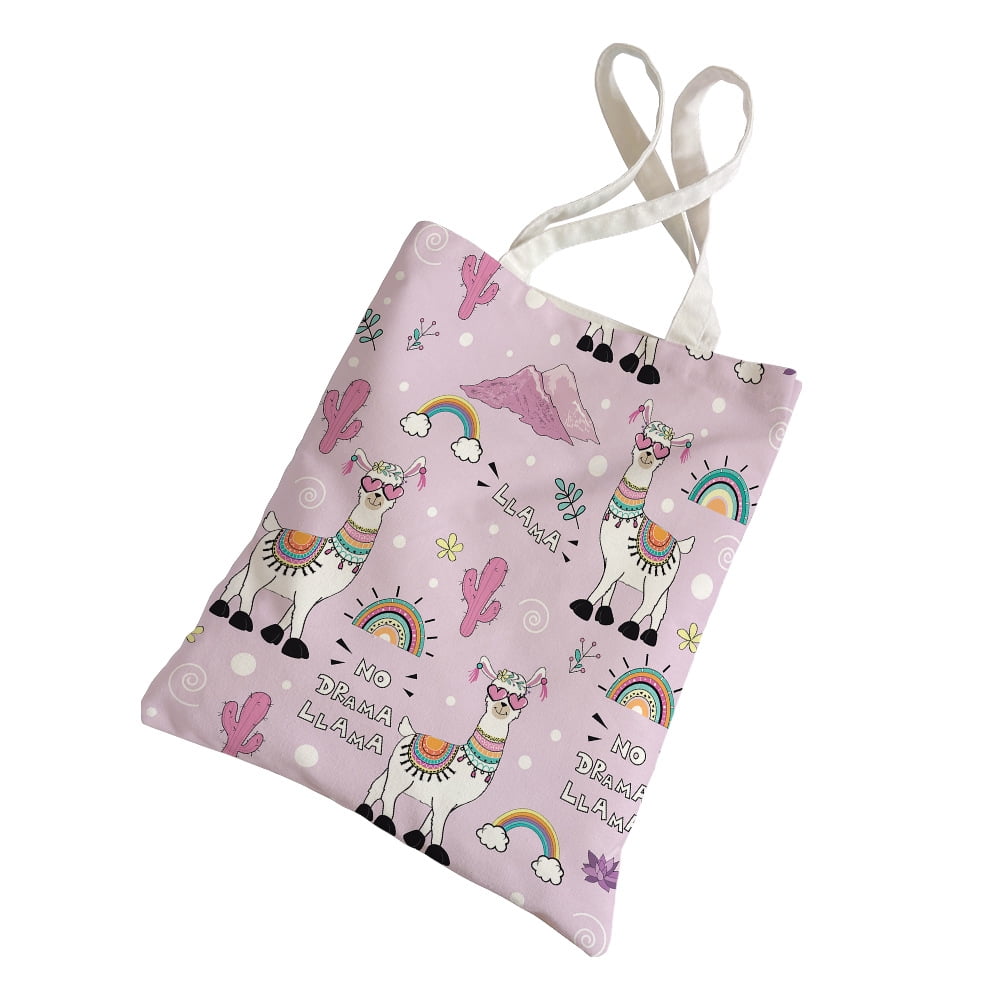 Alpaca Nature Tote Bag With Design Pattern Printed Machine Washable ...
