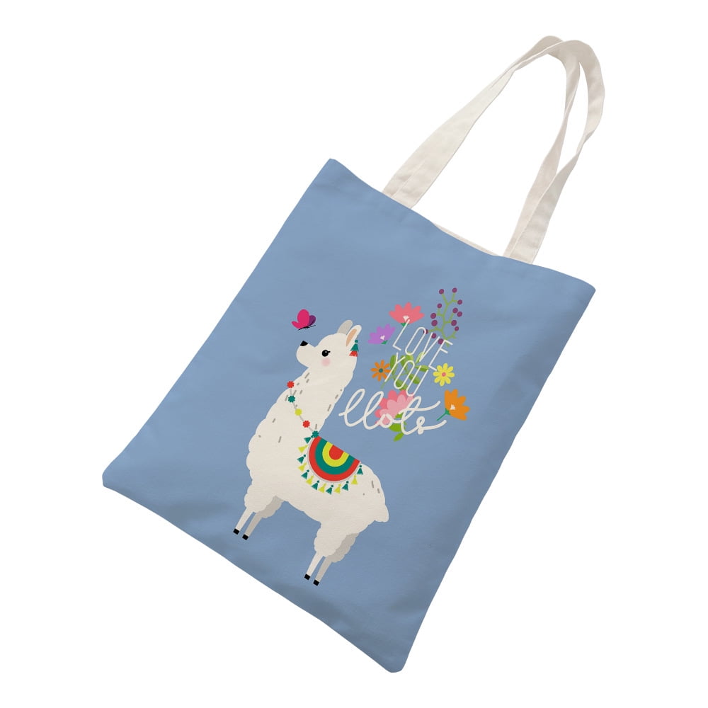 Alpaca Nature Tote Bag With Design Pattern Printed Machine Washable ...