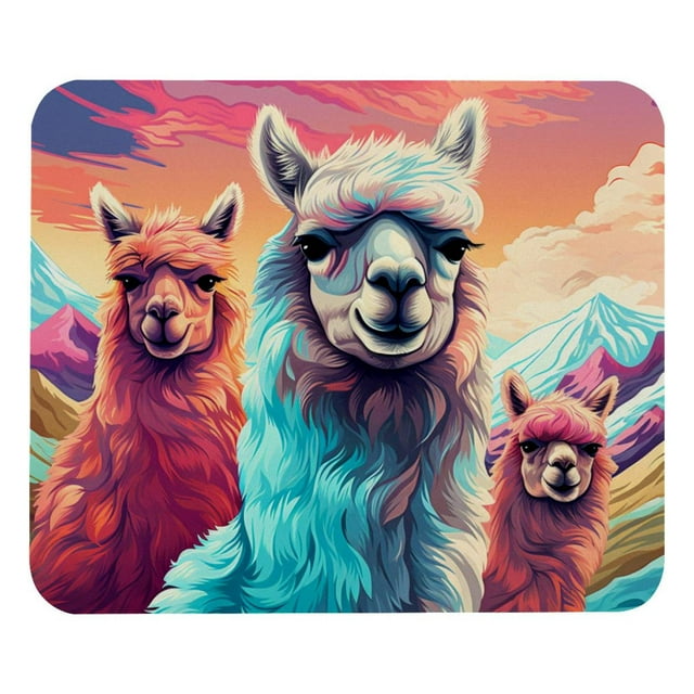 Alpaca Painted Mouse Pad - Smooth Surface, Mousepad Thick Padding ...