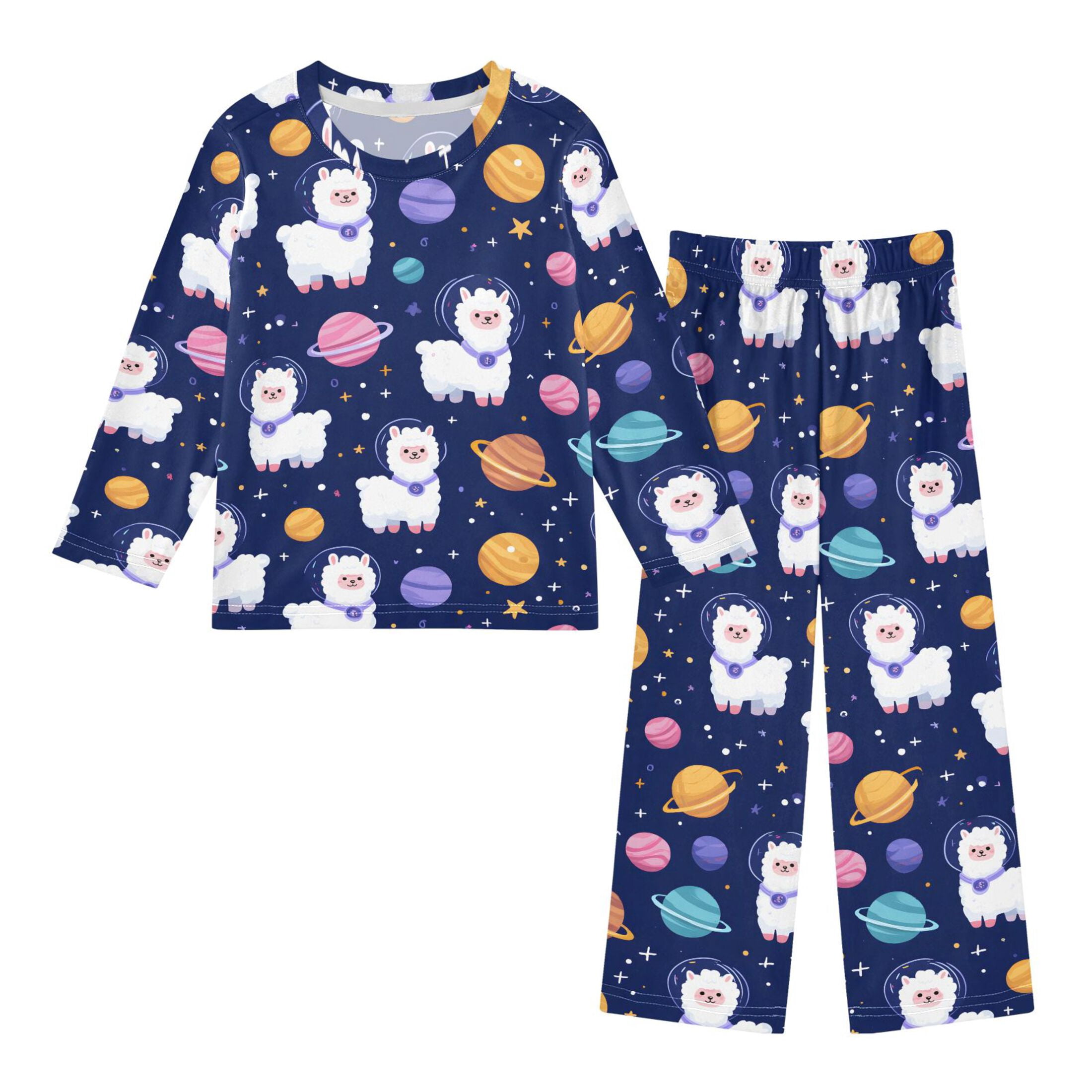 Alpaca Planet Cozy Soft Long Sleeves Top and Pants 2 Piece Cool Pjs ...