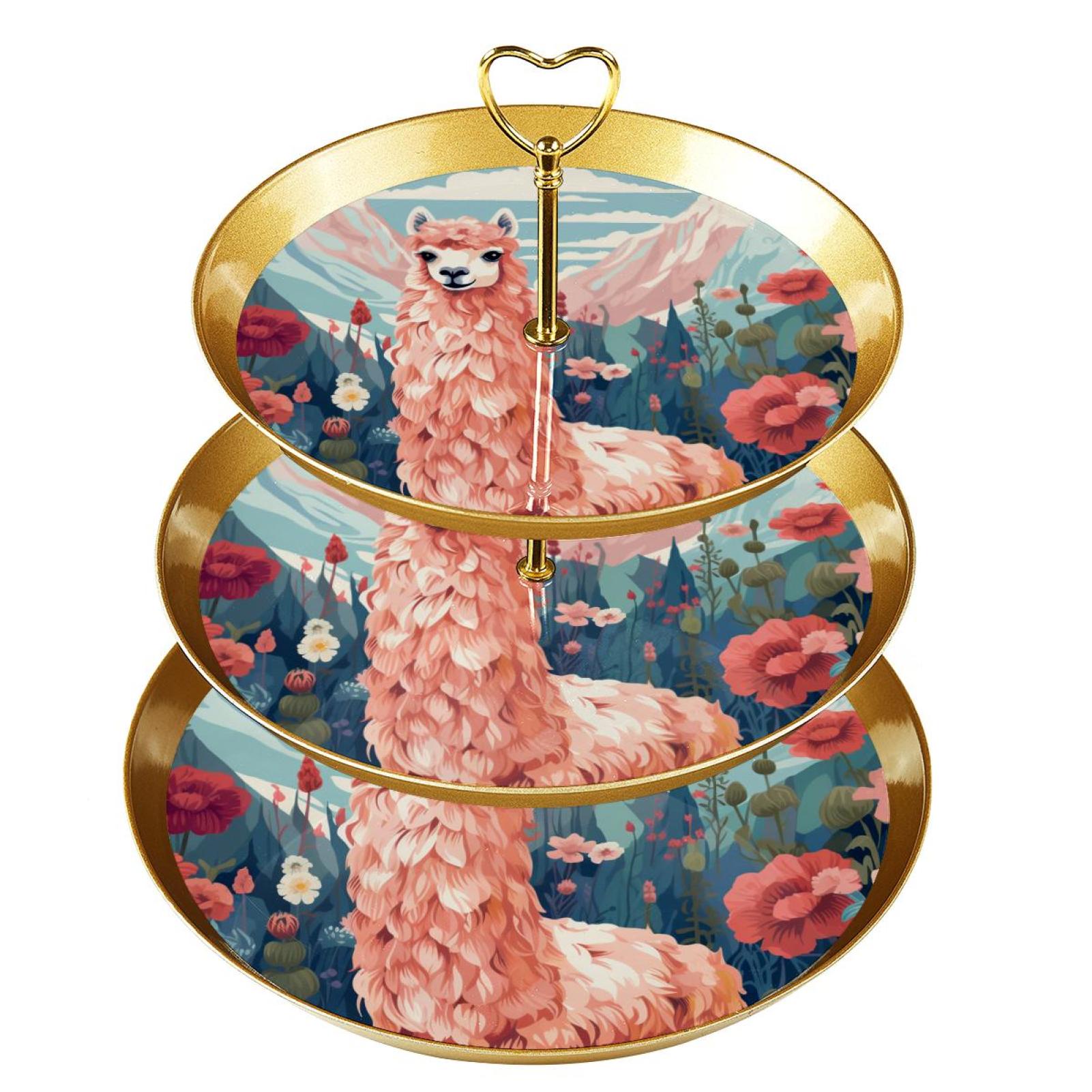 Alpaca Plastic Discs Iron Pillars Jewelry Holder for Dessert Table ...