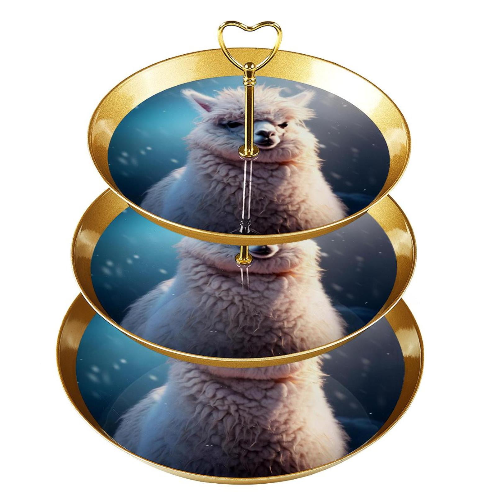 Alpaca Plastic Discs and Iron Pillar Dessert Table Stand | 32cm Height ...