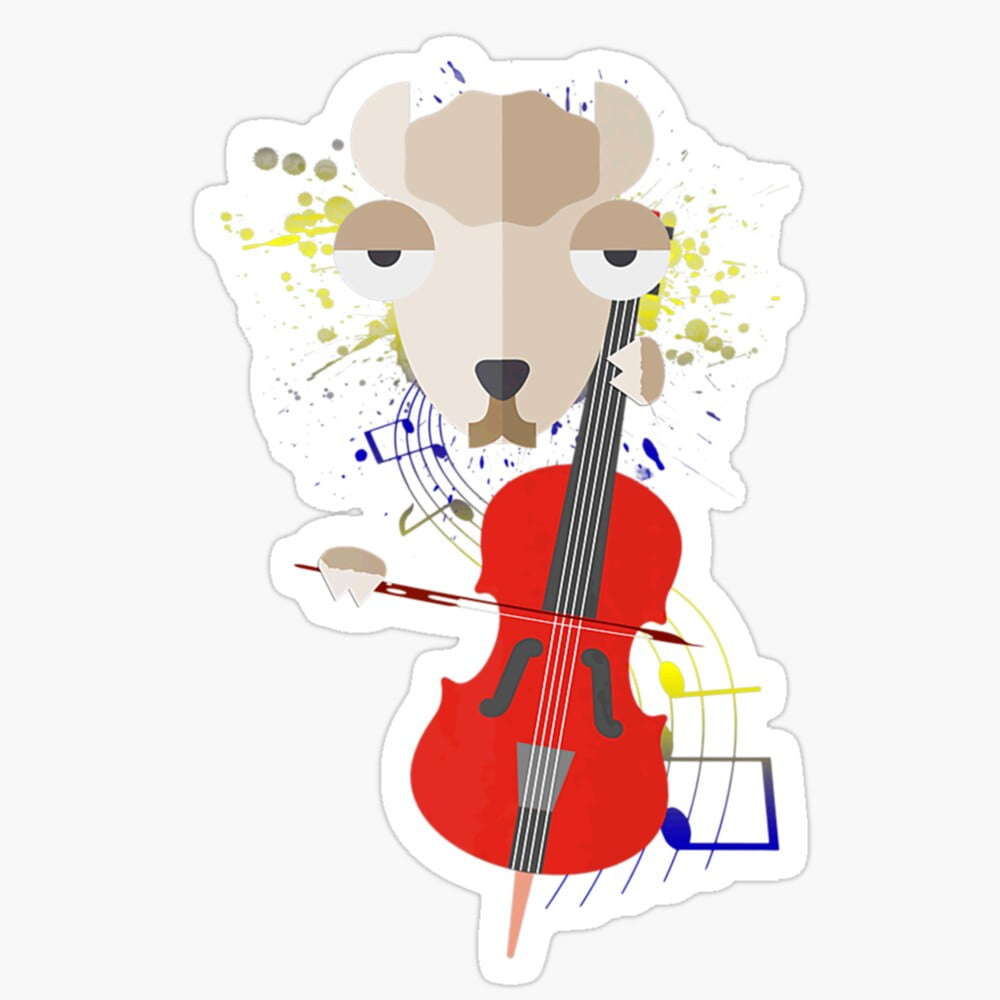 DOPASTICKER Alpaca Playing Cello Music Classical Orchestra Perfect Gift ...