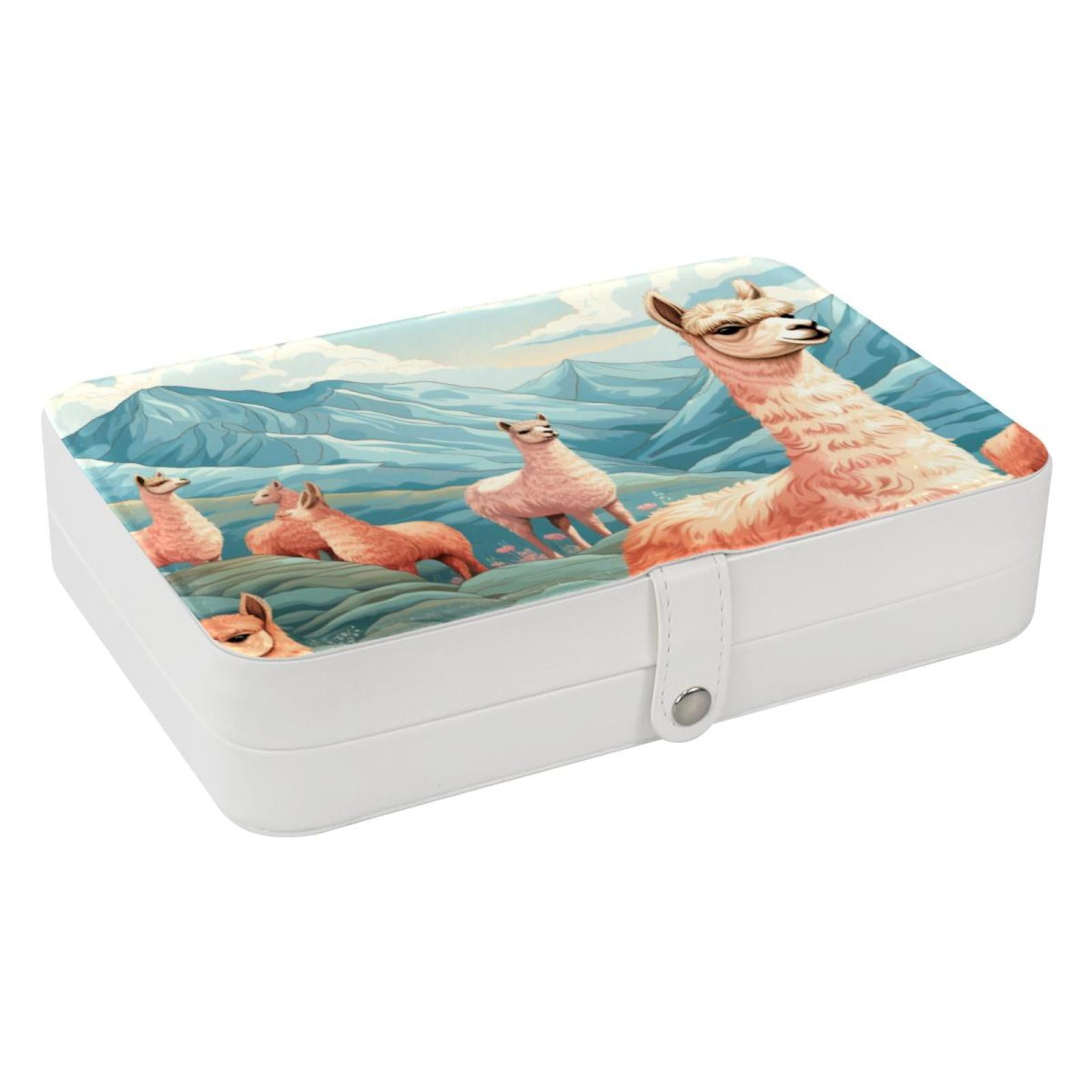 Alpaca Portable PU Leather Jewelry Organizer with Removable Compartment ...