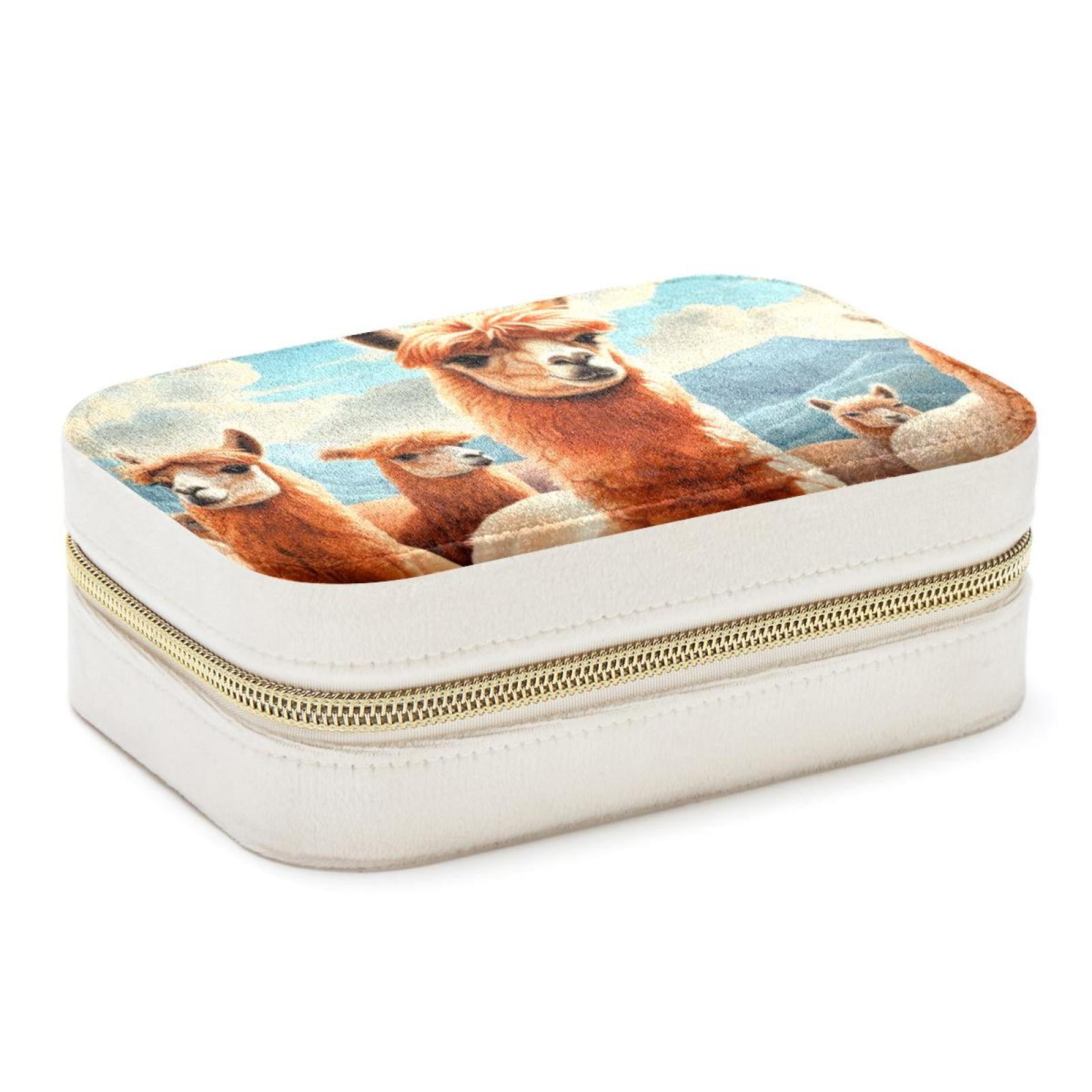 Alpaca Portable Velvet Jewelry Stand Organizer Box with Removable ...