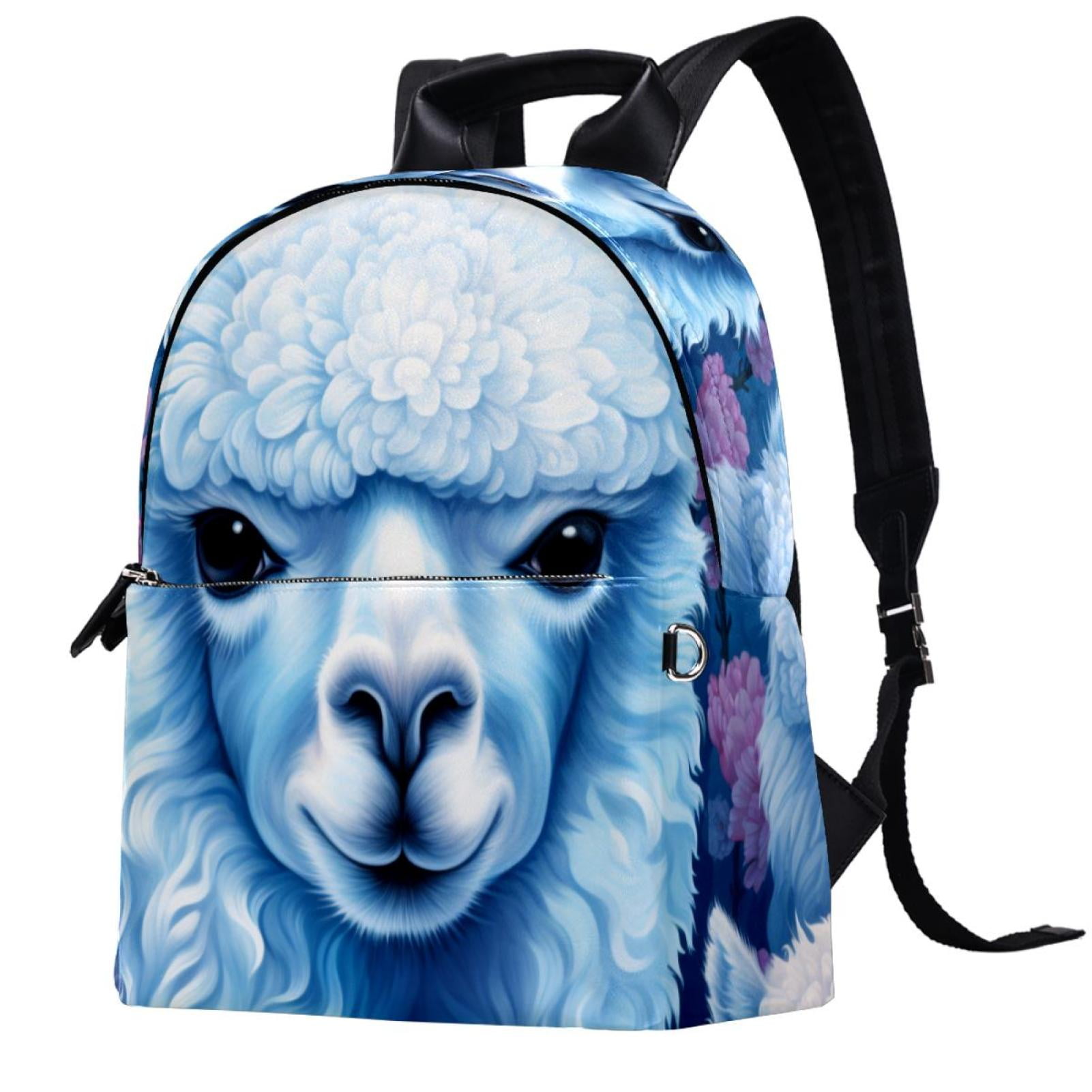 Alpaca Preppy Leather Backpack with Adjustable Shoulder Straps, Large ...