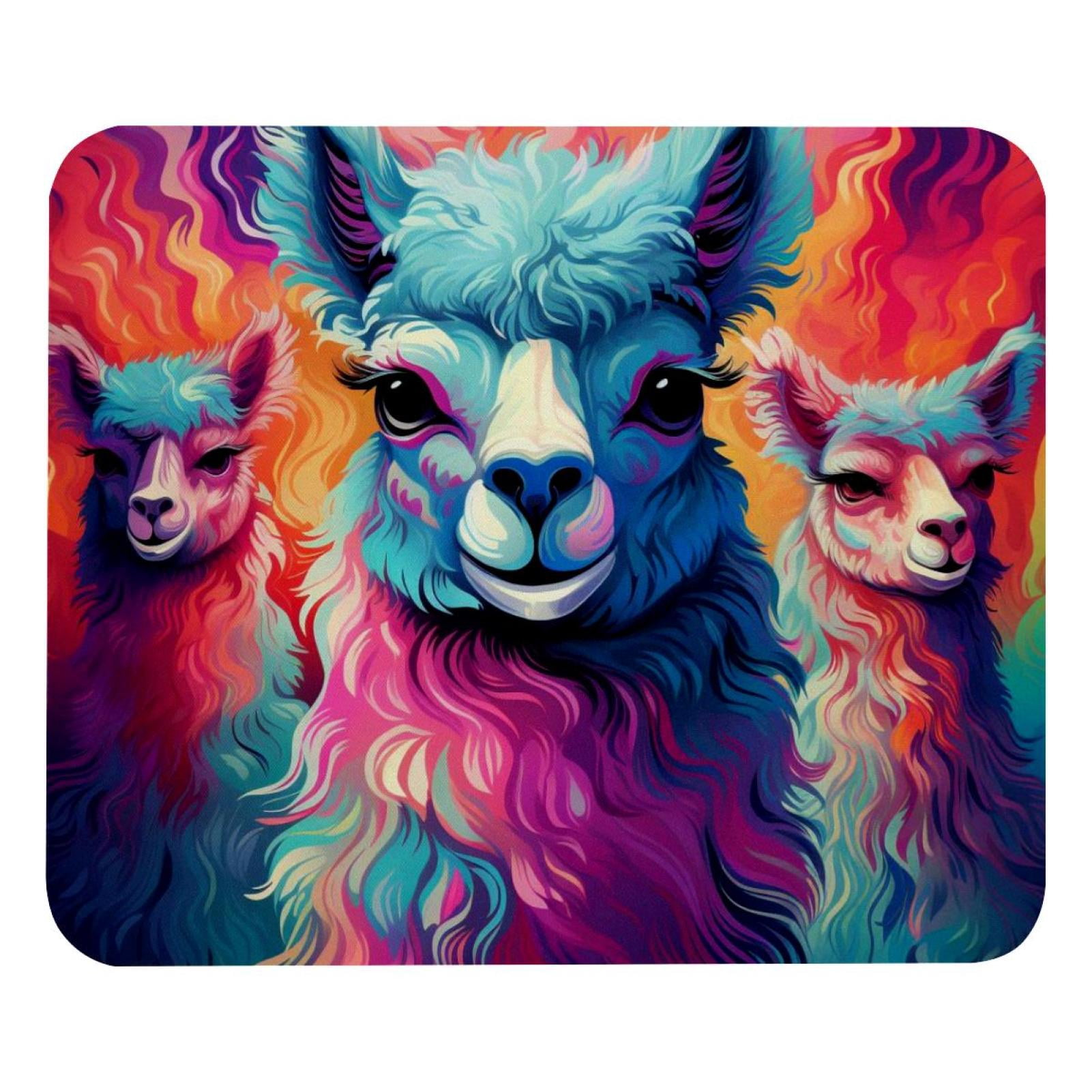 Alpaca Printed Square Desk Pad, 8.3x9.8 Inch Non-Slip Rubber Bottom ...