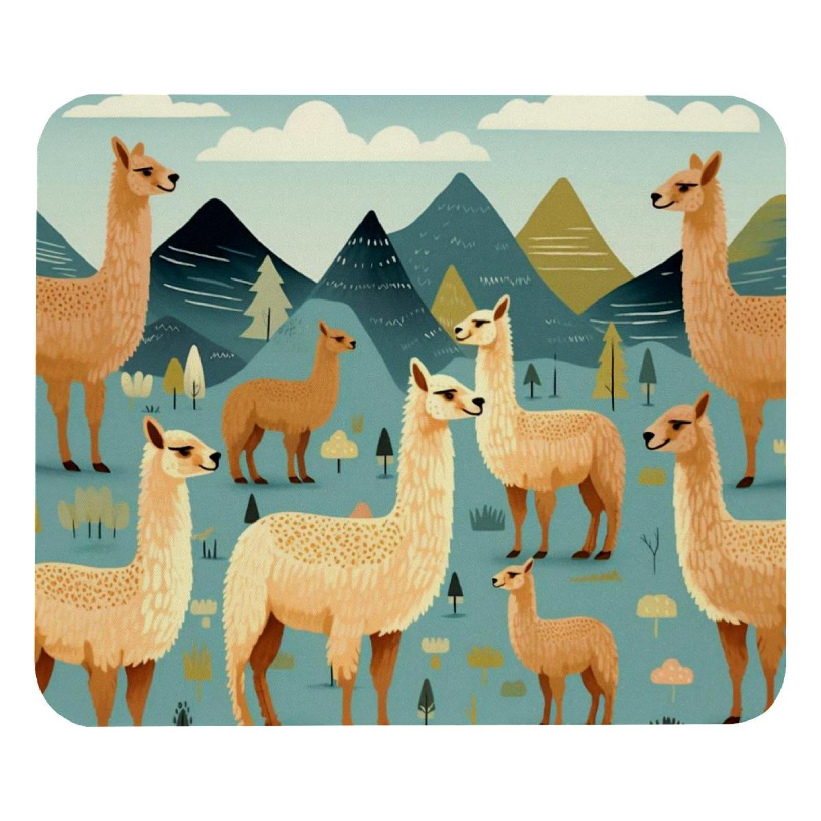 Alpaca Printed Square Desk Pad, 8.3x9.8 Inch Non-Slip Rubber Bottom ...