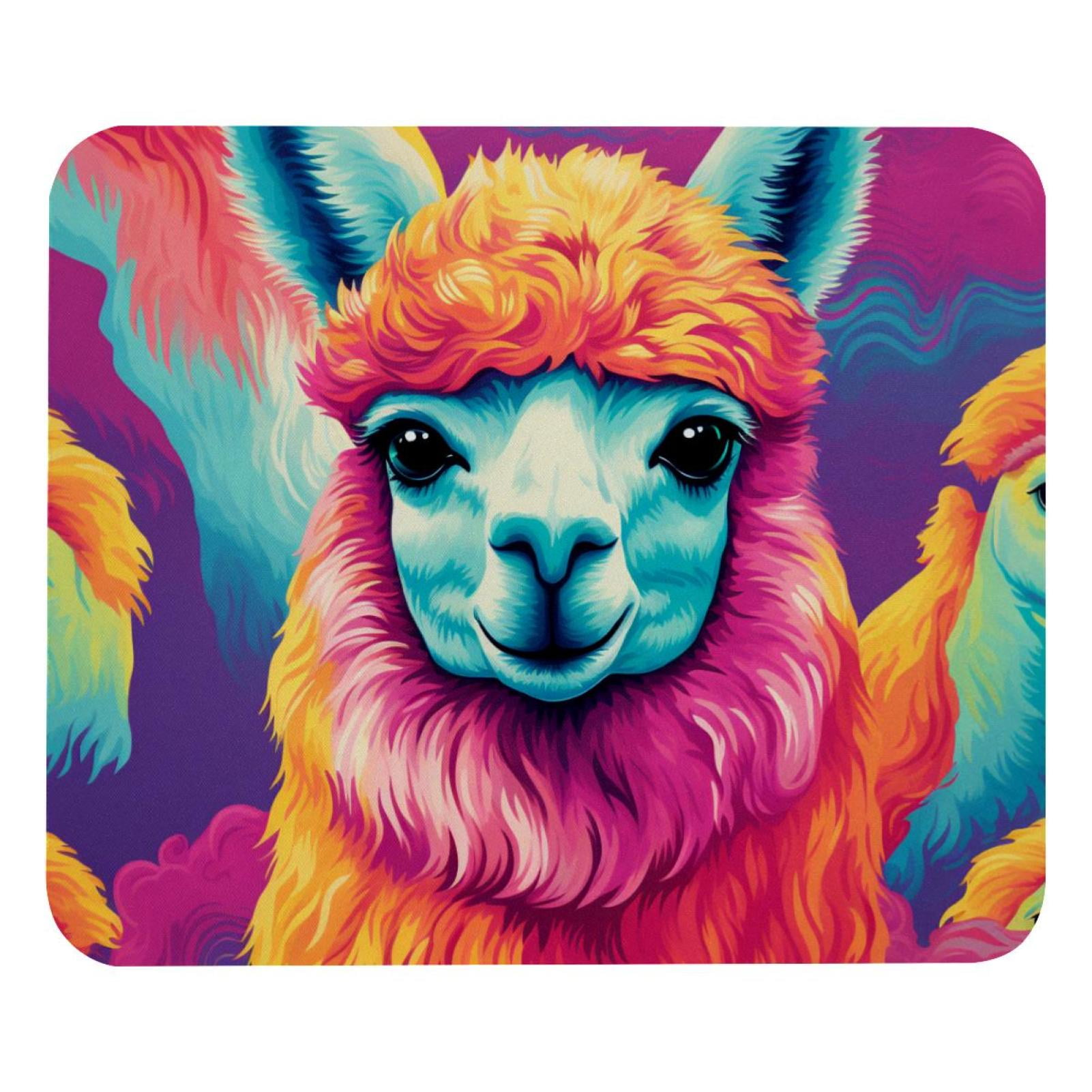 Alpaca Printed Square Desk Pad, 8.3x9.8 Inch Non-Slip Rubber Bottom ...