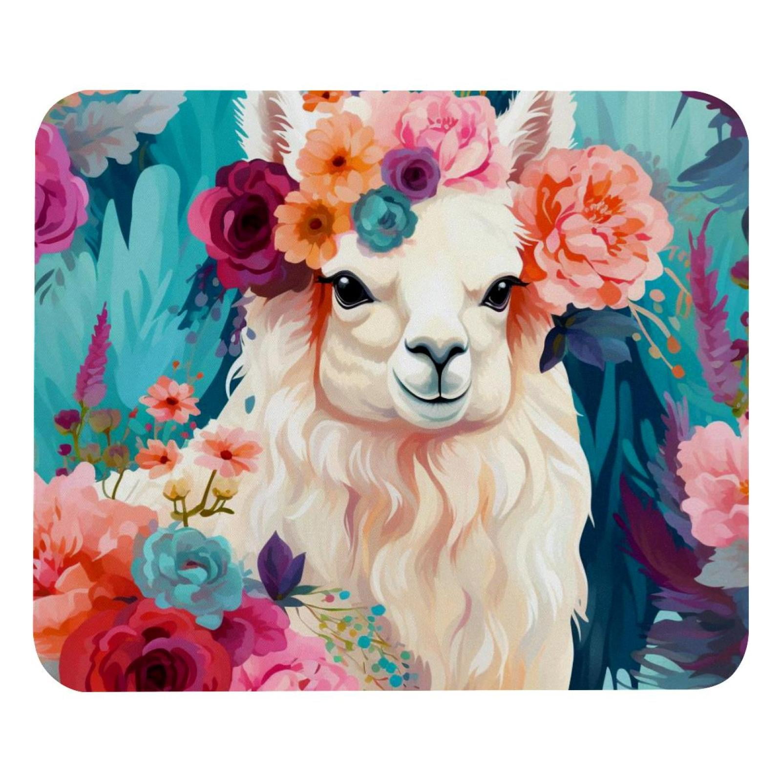 Alpaca Printed Square Mouse Pad, 8.3x9.8 Inch Non-Slip Rubber Bottom ...