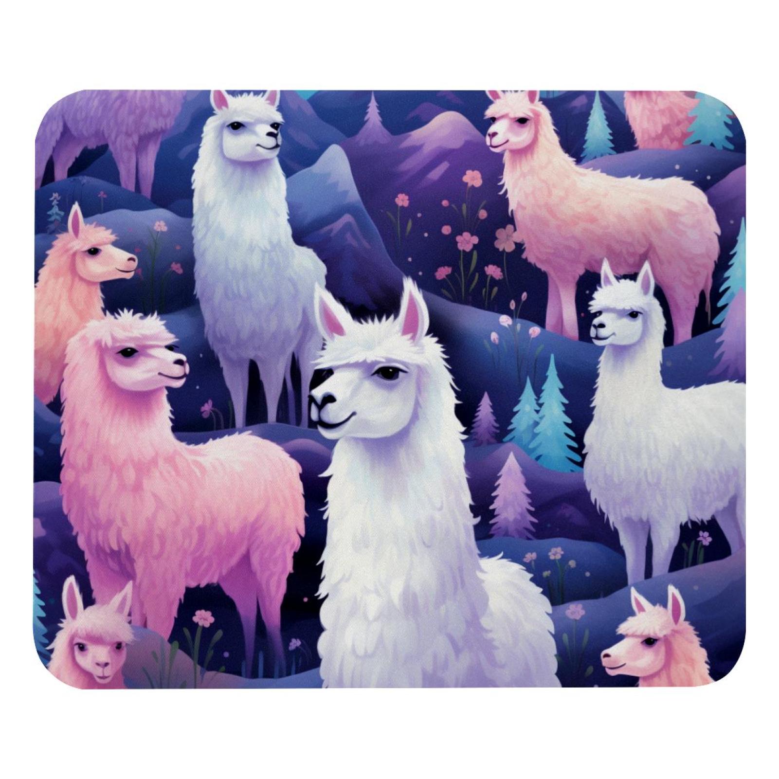 Alpaca Printed Square Mouse Pad Desk Mat, Non-Slip Rubber Bottom Gaming ...