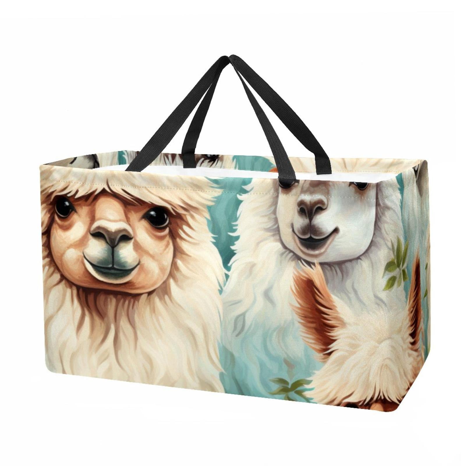 Alpaca Reusable Foldable Large Capacity Laundry Bag Shopping Bag Easter ...
