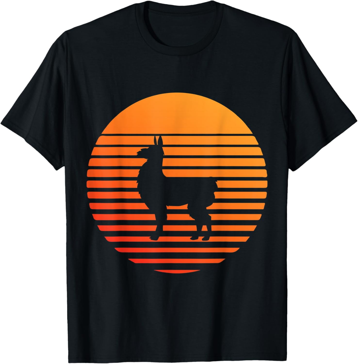 Alpaca Shadow silhouette in front of a Sun T-Shirt men and women can ...