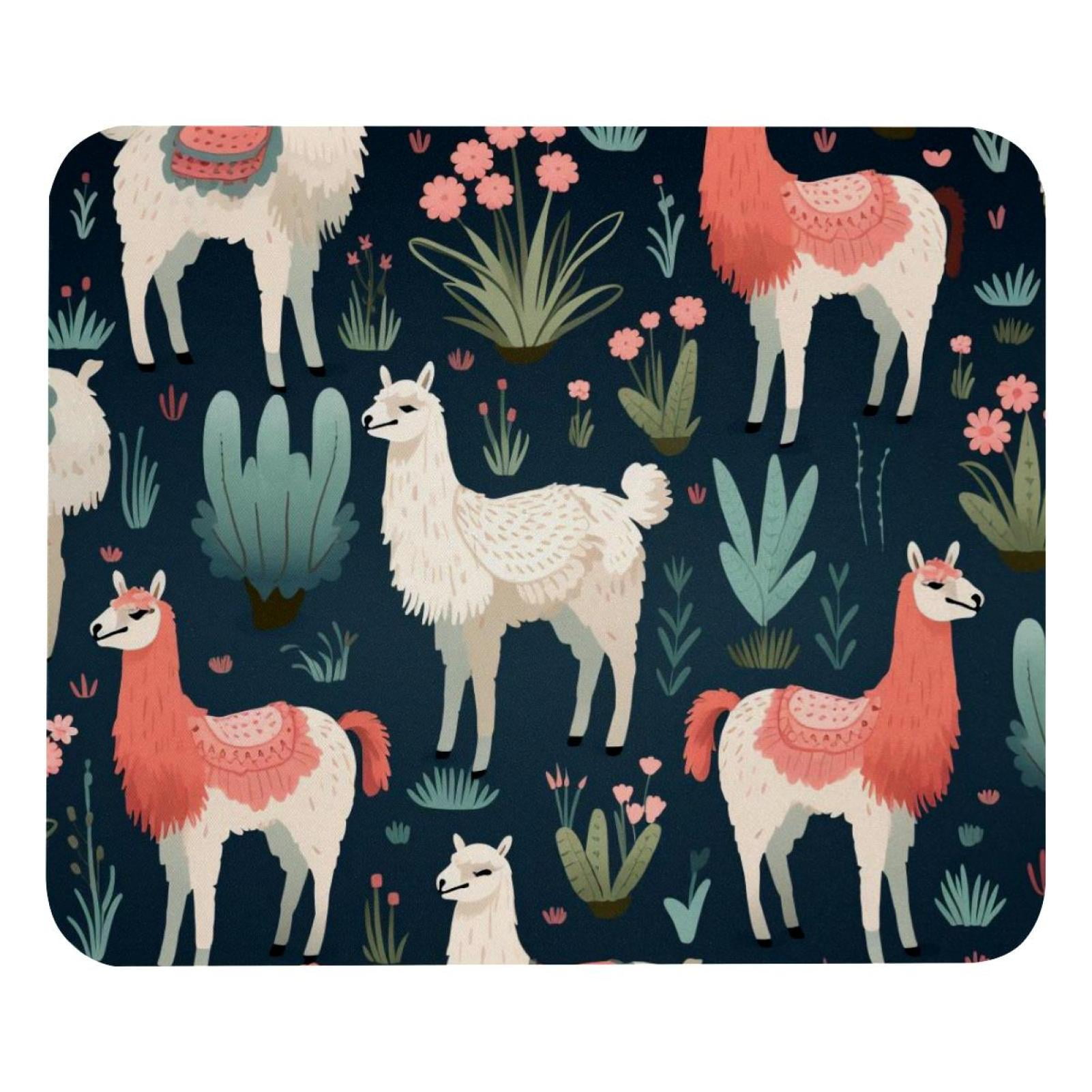 Alpaca Square Desk Pad Mouse Pad, 8.3x9.8 Inch Non-Slip Rubber Bottom ...