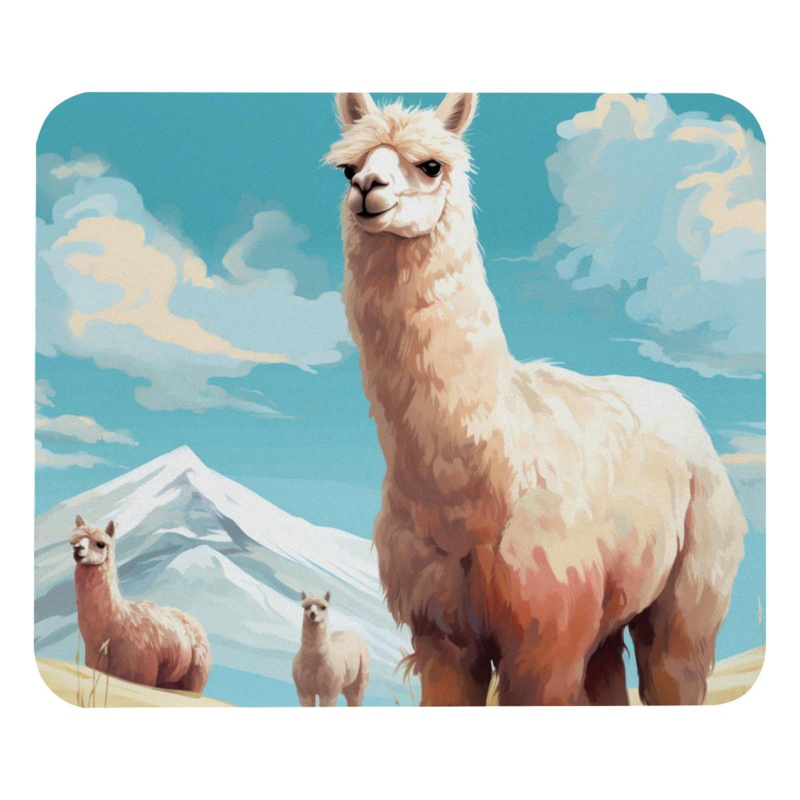 Alpaca Square Gaming Mouse Pad Desk Mat, 8.3x9.8 Inch, Non-Slip Rubber ...