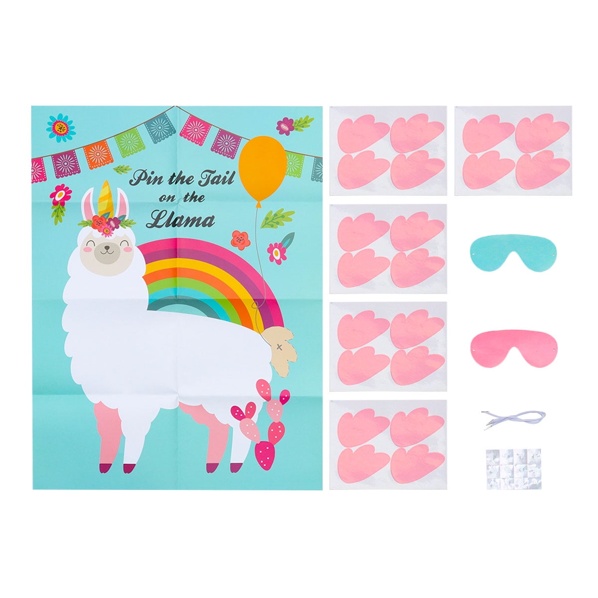 Alpaca Themed Game Poster Kids Pin the Tail on the Llama Game Sticker ...