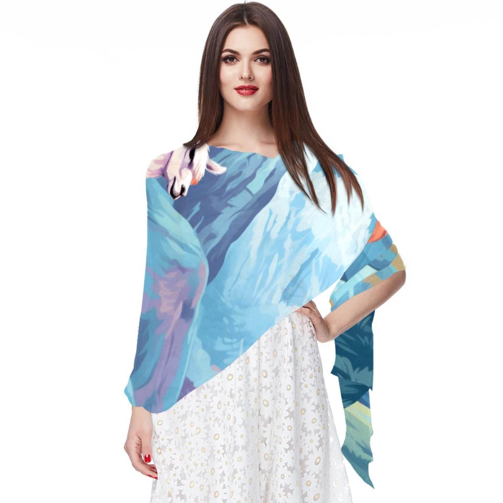 Alpaca Translucent Light and Breathable Chiffon Silk Scarf 70.86x28.7in ...