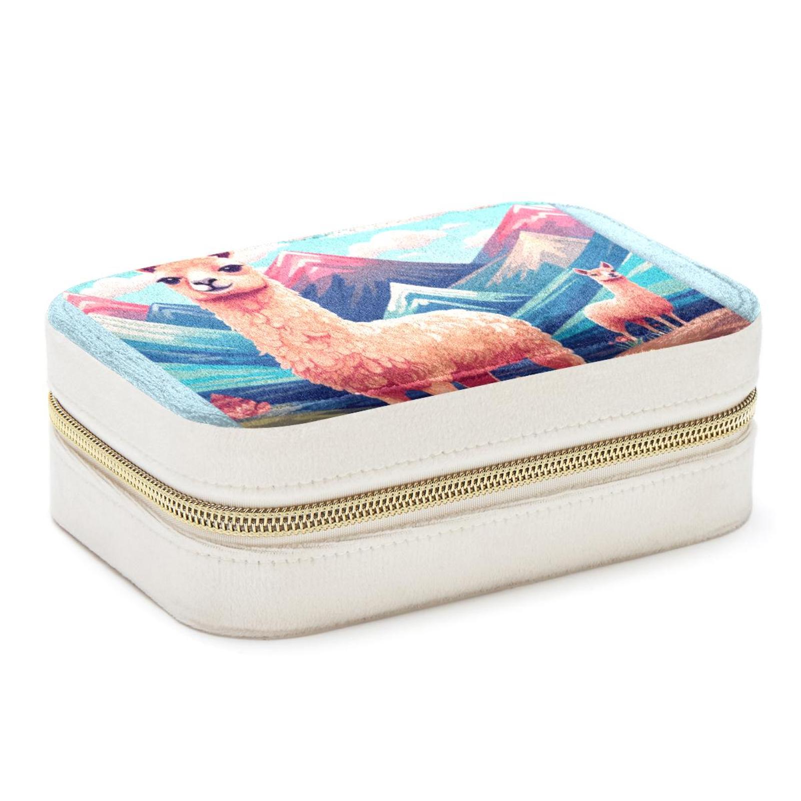Alpaca Velvet Portable Travel Organizer Box with Removable Compartment ...