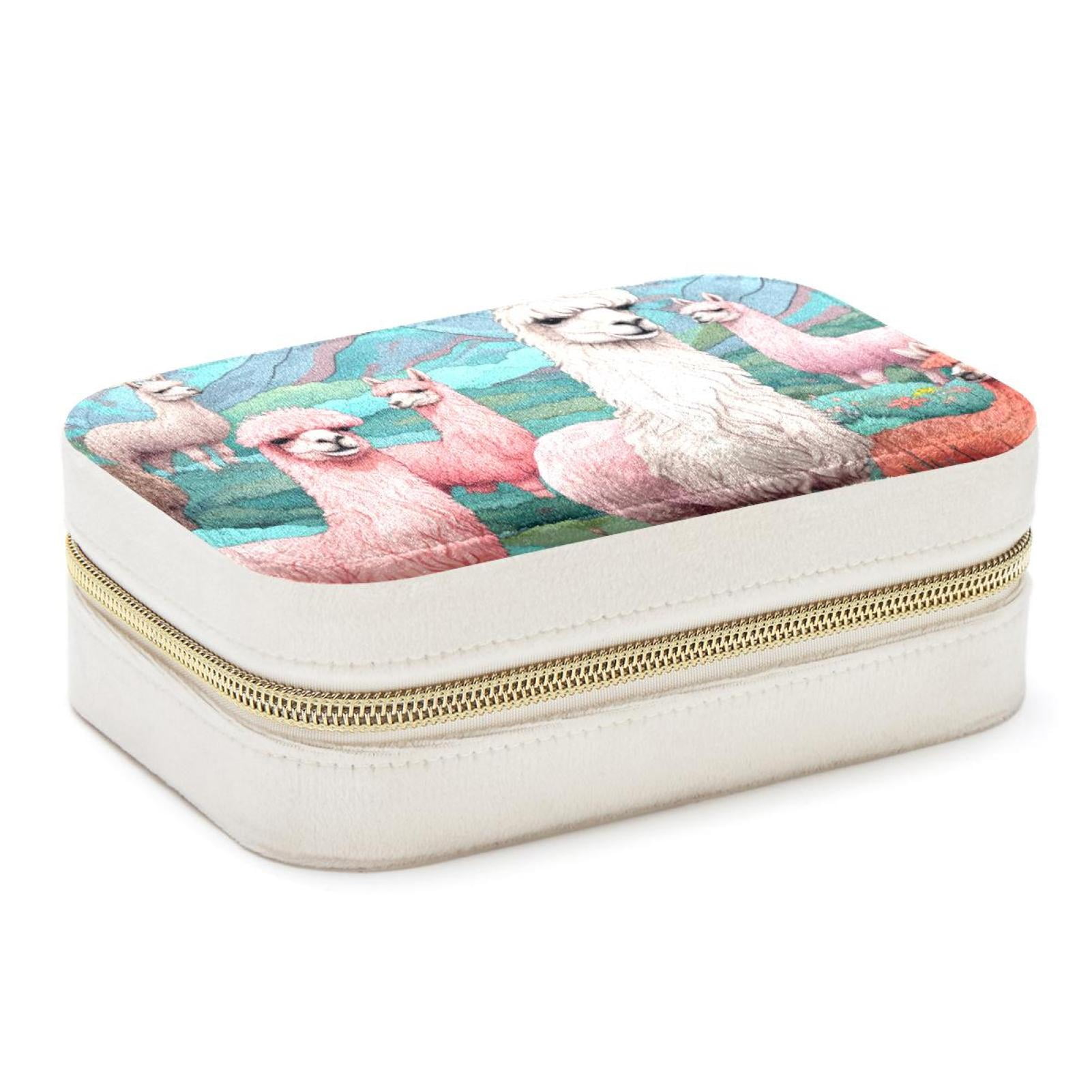 Alpaca Velvet Portable Travel Organizer Box with Removable Compartment ...