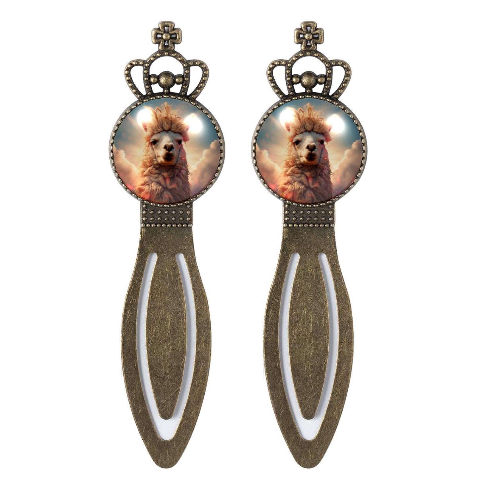 Alpaca Vintage Copper Crown-Shaped Bookmarks: Stainless Steel Reading ...