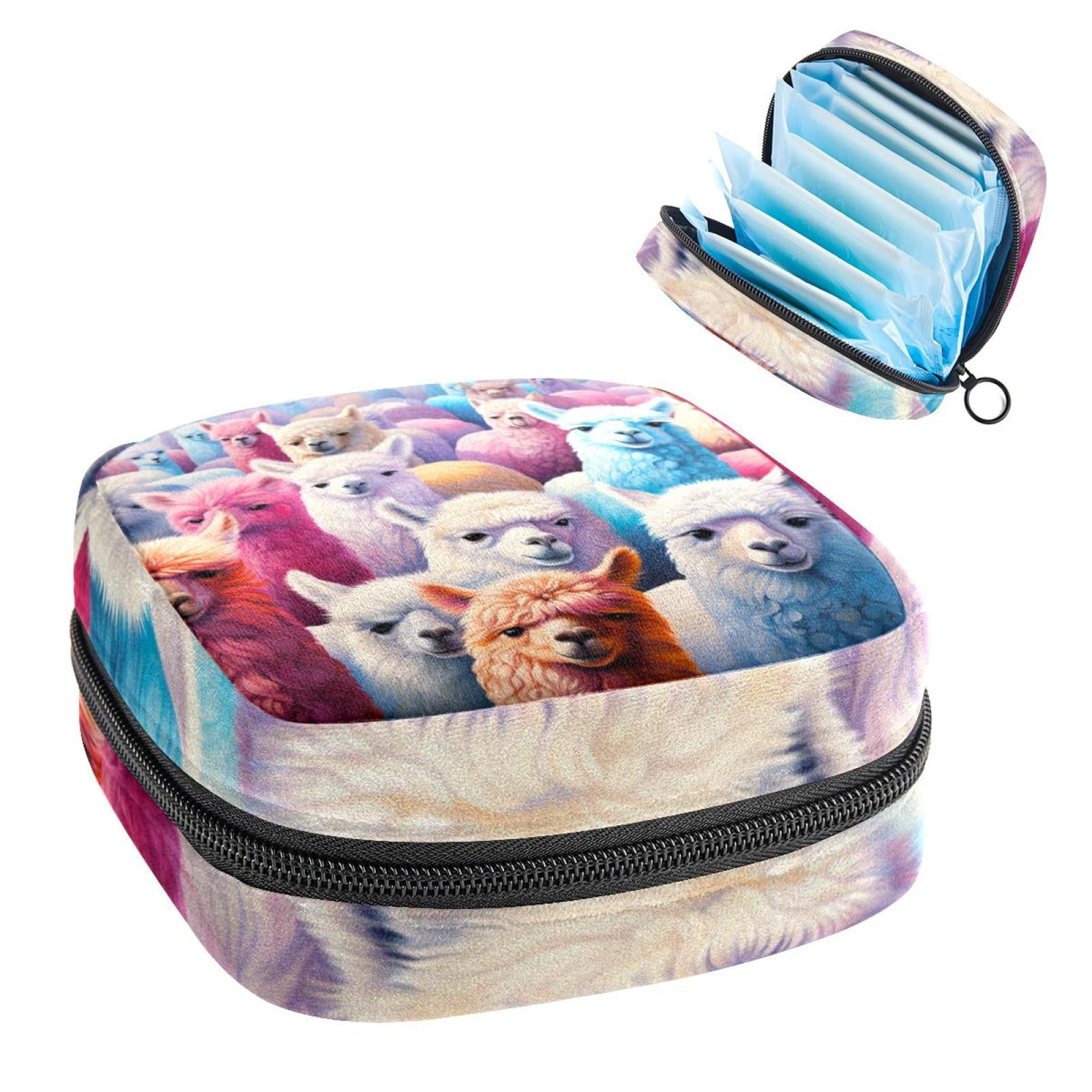 Alpaca Women's Period Storage Bag with Velvet Fabric, Sponge Padding ...