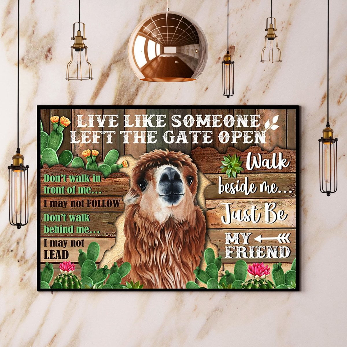 Alpaca Wooden Live Like Someone Left The Gate Open Horizontal Paper ...