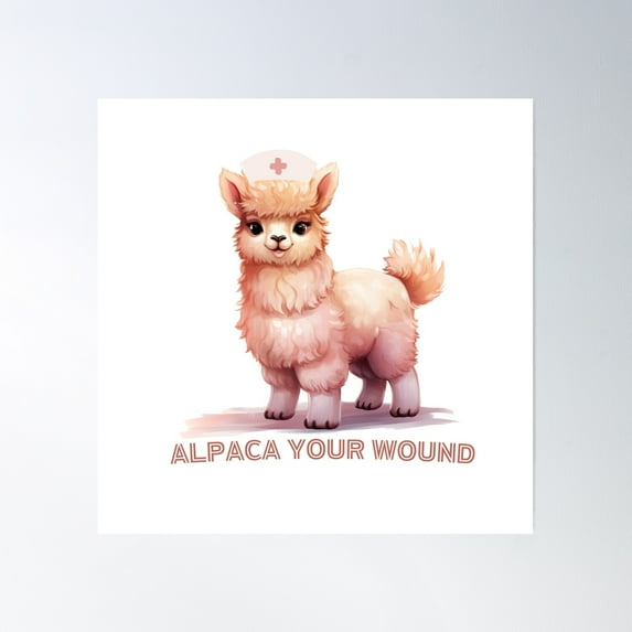 Alpaca Your Wound Poster Wall Art, Modern Wall Decor, 16x16 UNFRAMED ...