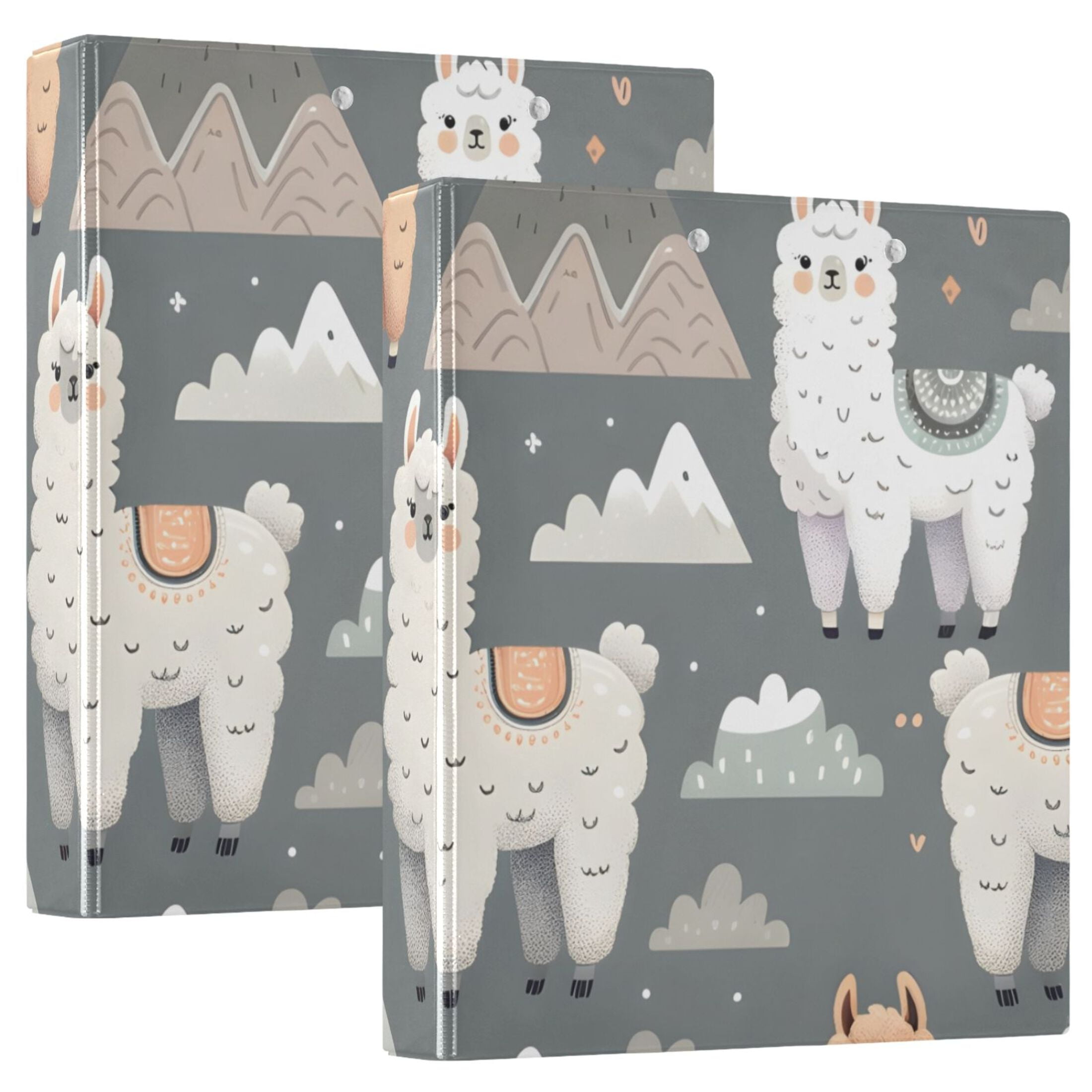 Alpaca and Mountains Sheep 3 Ring Binders 1.5 inch Hardcover File ...
