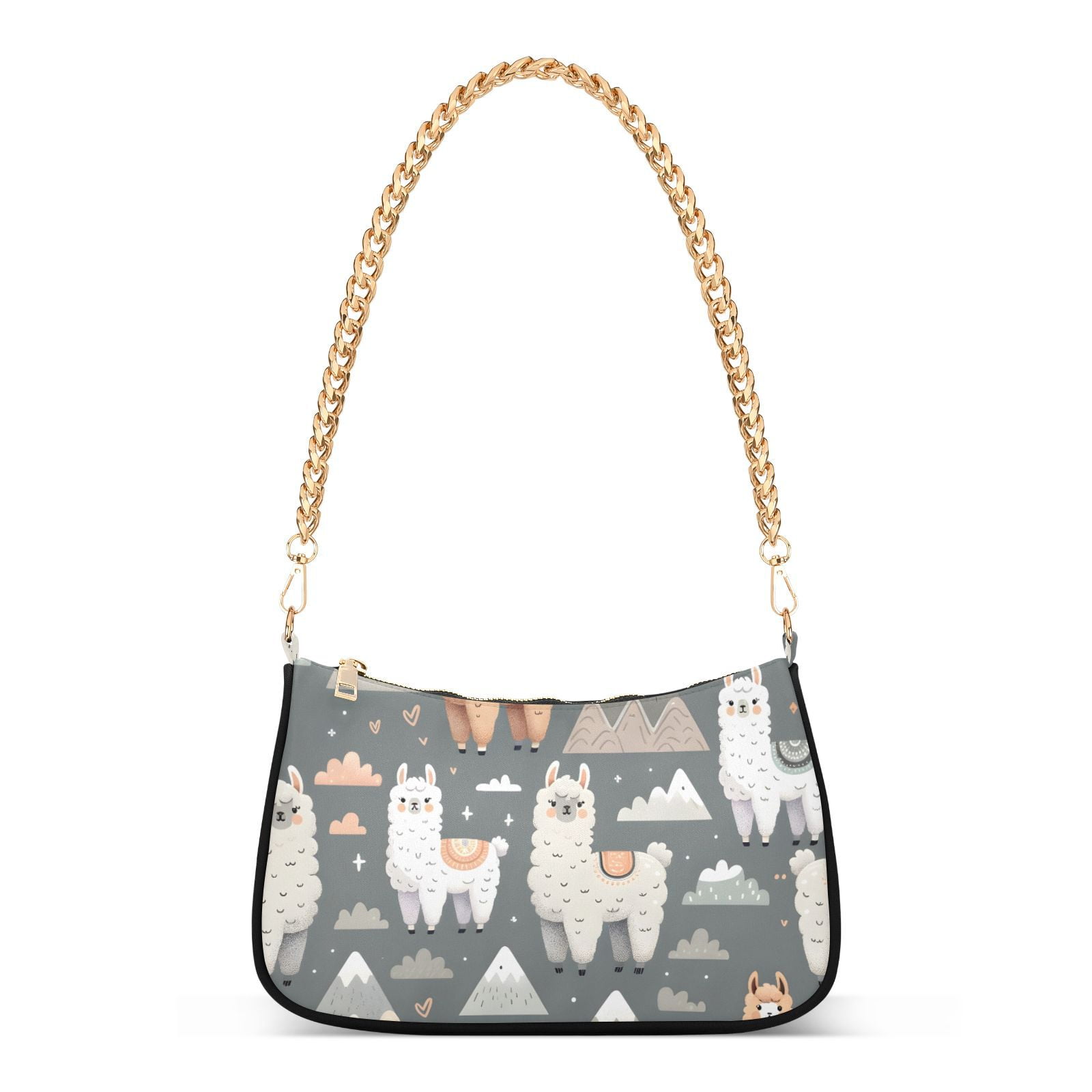 Alpaca and Mountains SheepWomen Small Shoulder Bag Crossbody Tote Hobo ...