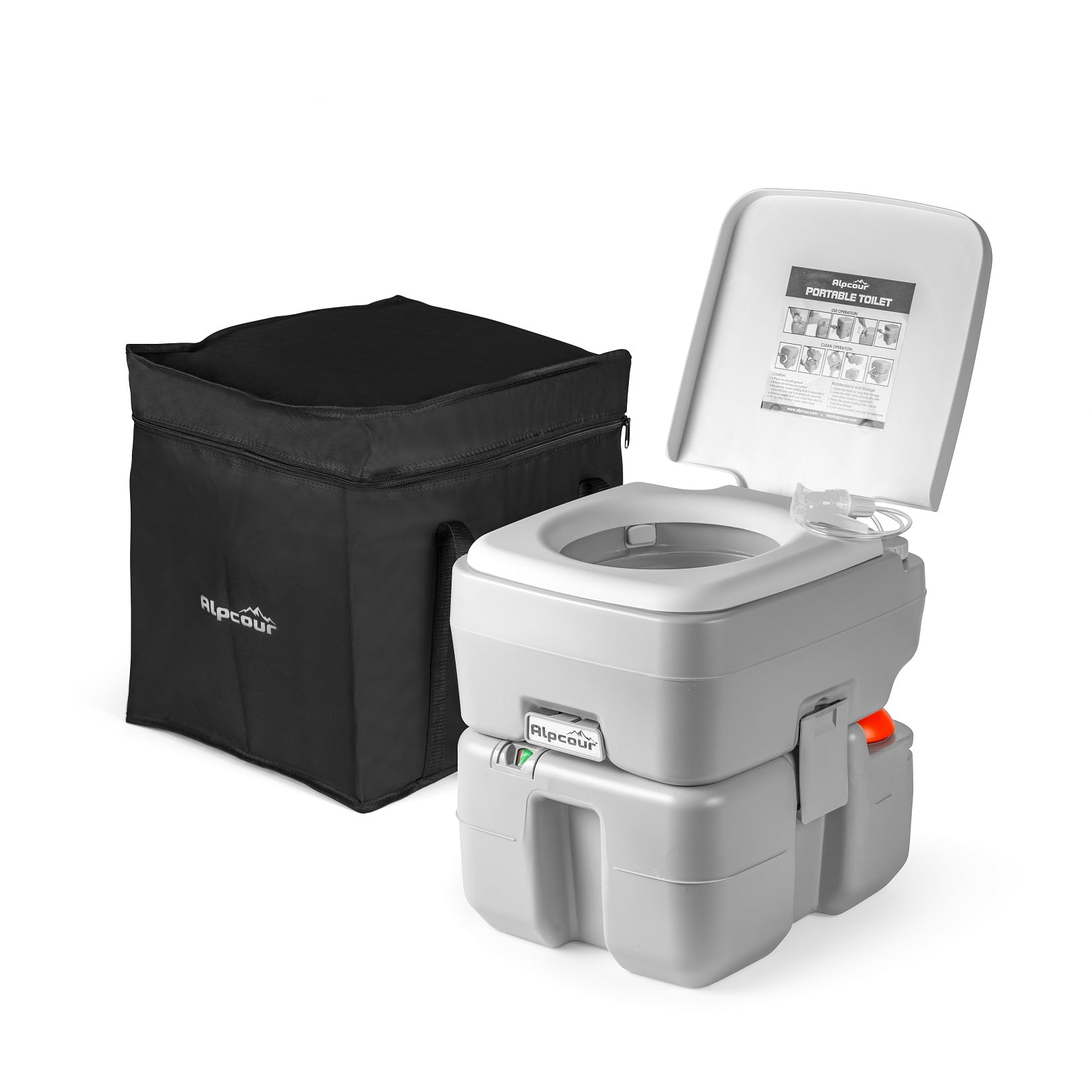 Alpcour Portable Toilet – Compact Indoor & Outdoor Commode w/Travel Bag ...