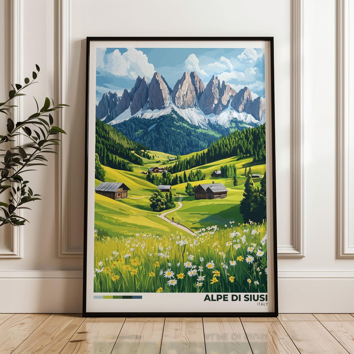 Alpe Di Siusi Travel Poster - Italy Wall Art Print, Illustration Poster ...
